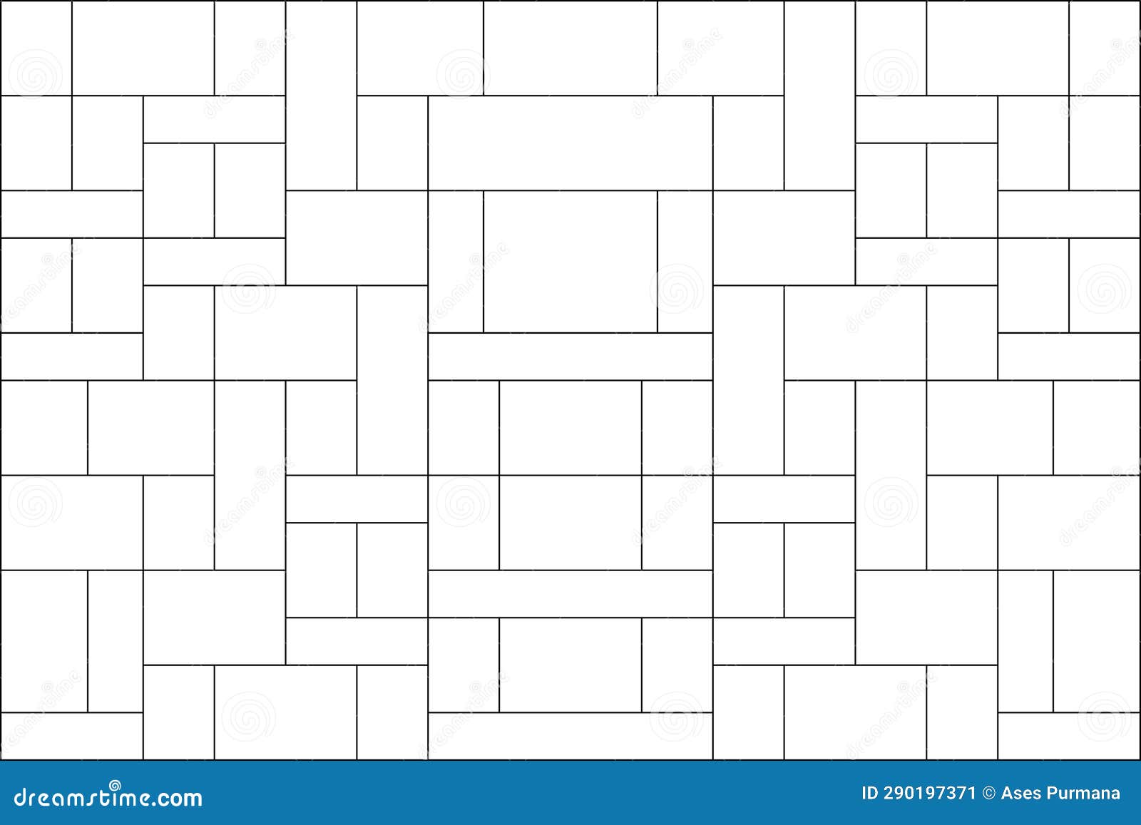 Mondrian Tile Lines of Pattern. Set 2 Stock Illustration - Illustration ...
