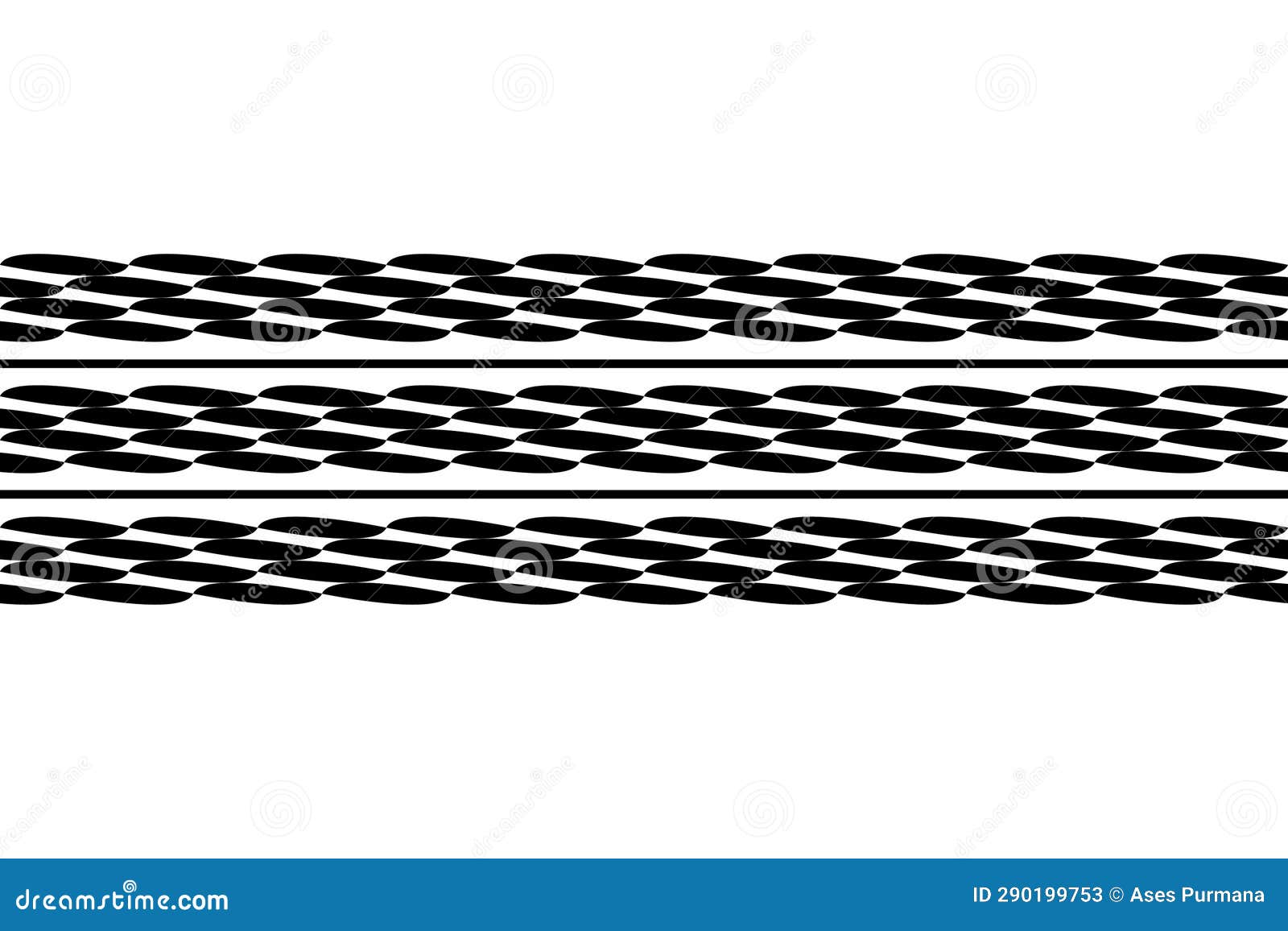 Horizontal Ropes Lines of Pattern. Set 9 Stock Illustration ...