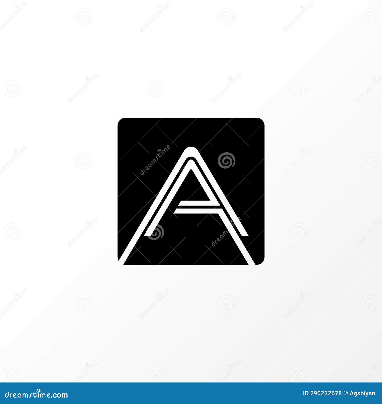 Letter Initial a Font Double Lines on Rectangular. Related Monogram ...