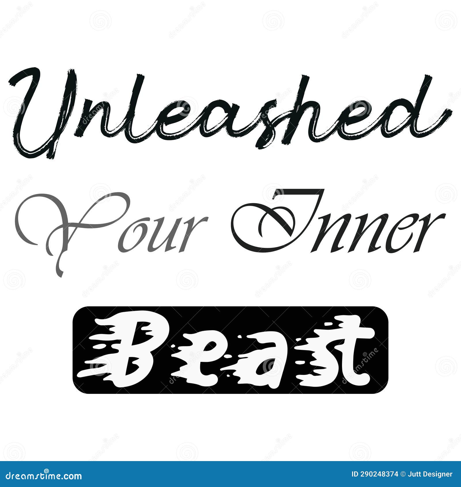 Unleashed Your Inner Beast a Workout Design Stock Illustration ...