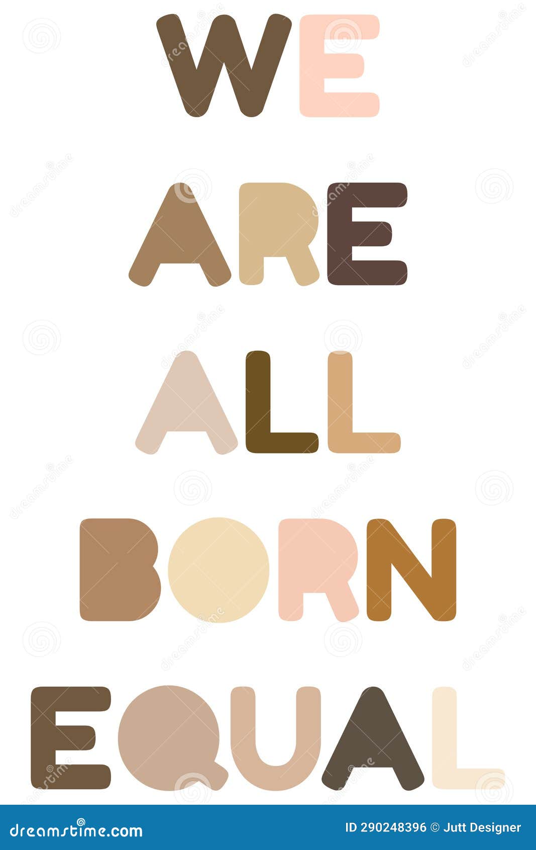 We are all born equal stock vector. Illustration of kindness - 290248396