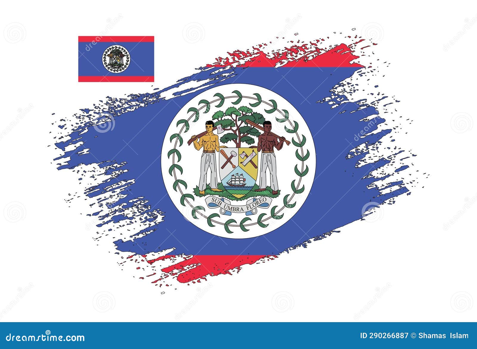 Brush Design Belize Flag Vector Stock Vector - Illustration of vector ...