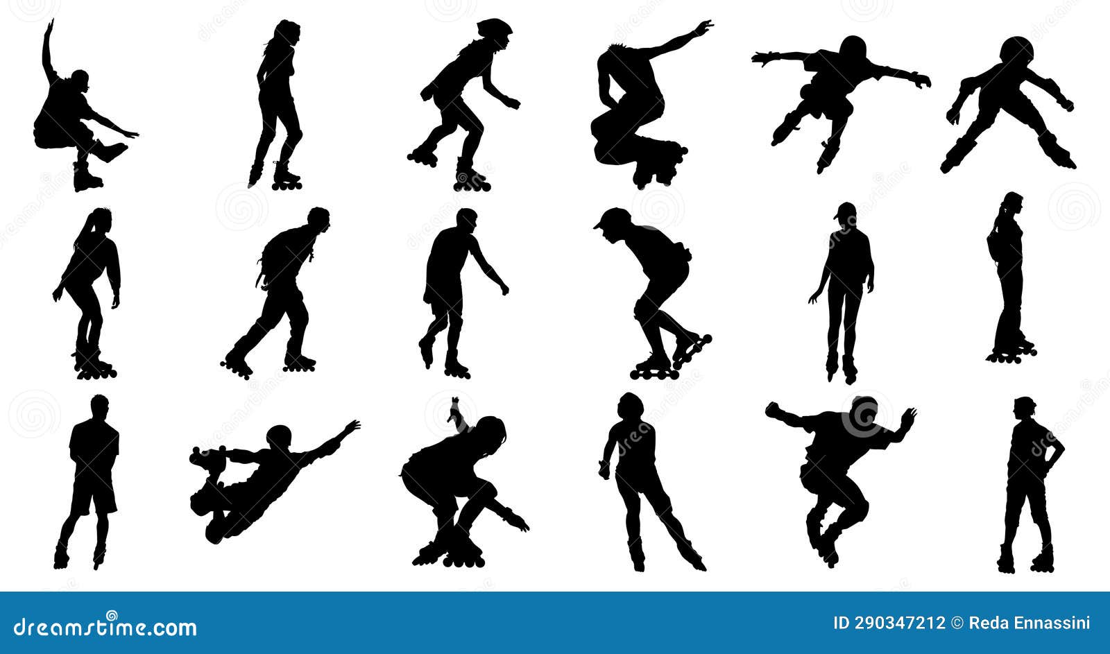 Collection of Rollers Silhouettes Vector Stock Illustration ...