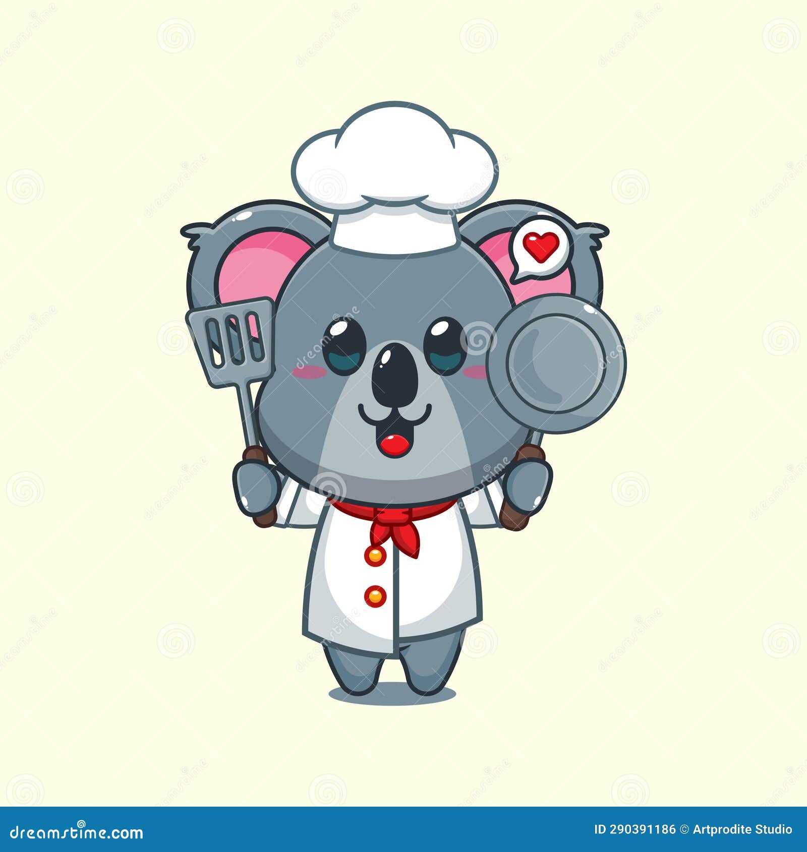 Chef Koala Cartoon Vector Illustration. Stock Vector - Illustration of ...