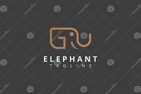 G Letter Logo Design Forming an Elephant Stock Vector - Illustration of ...