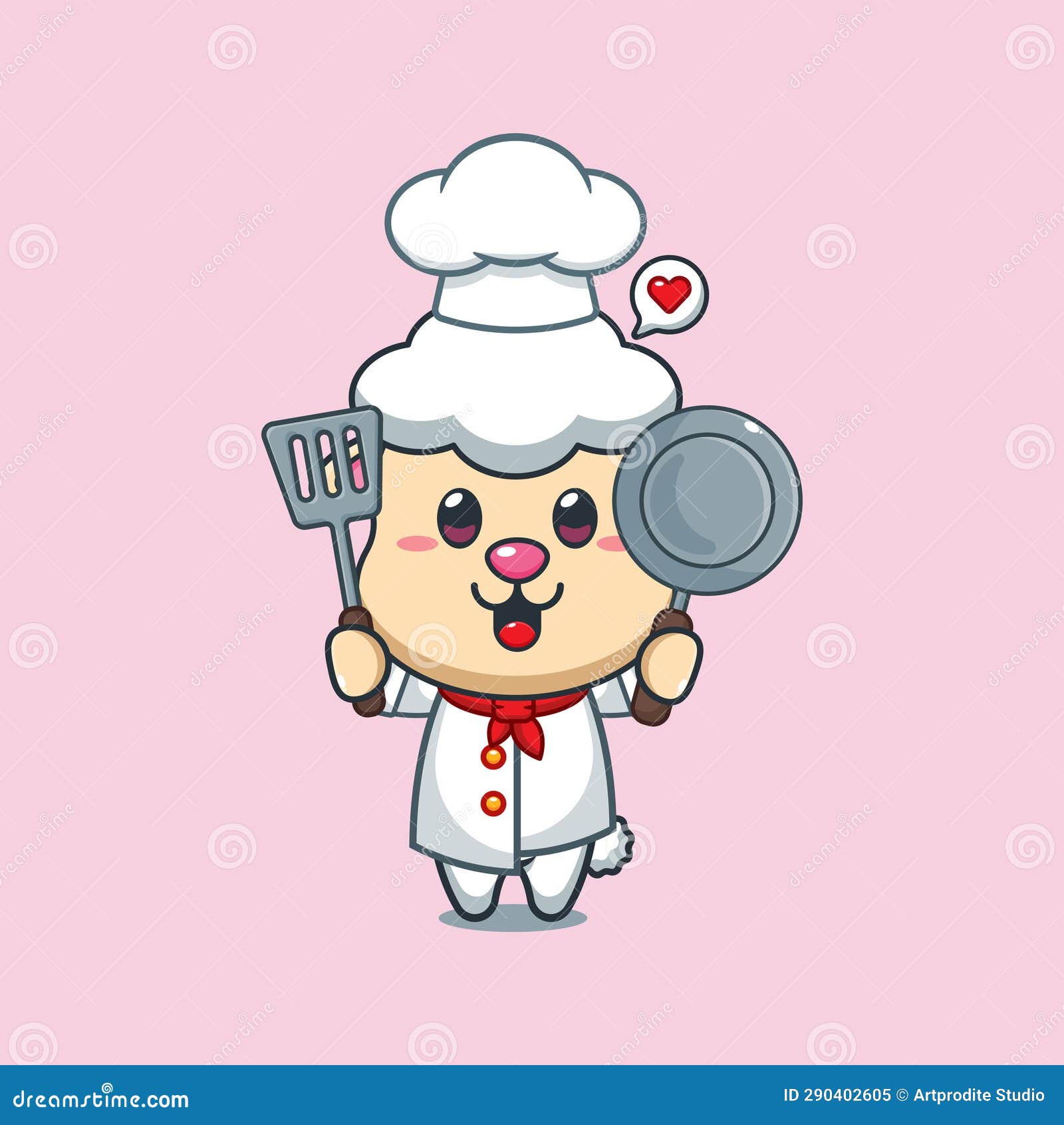 Chef Sheep Cartoon Vector Illustration. Stock Vector - Illustration of ...
