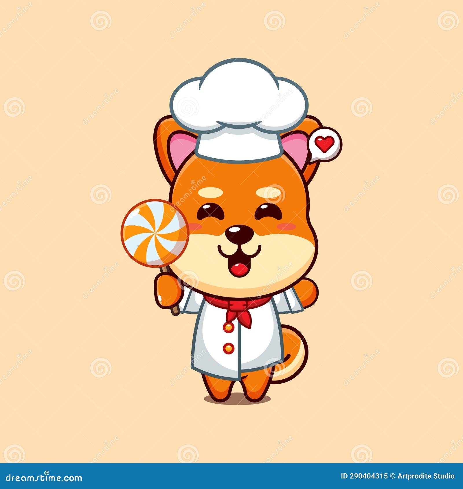 Chef Shiba Inu Cartoon Vector With Open And Close Board ...