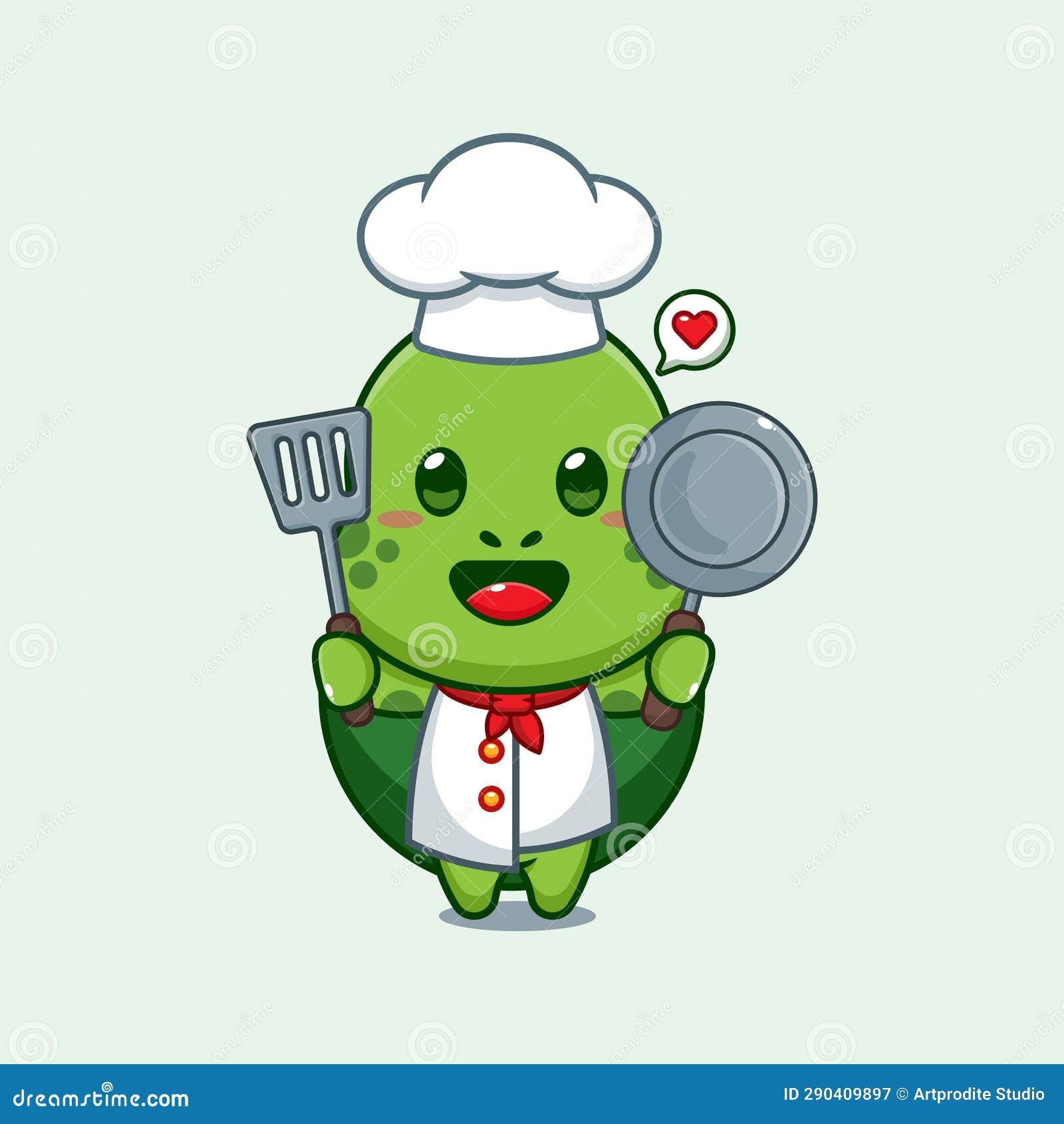 Chef Turtle Cartoon Vector Illustration. Stock Vector - Illustration of ...