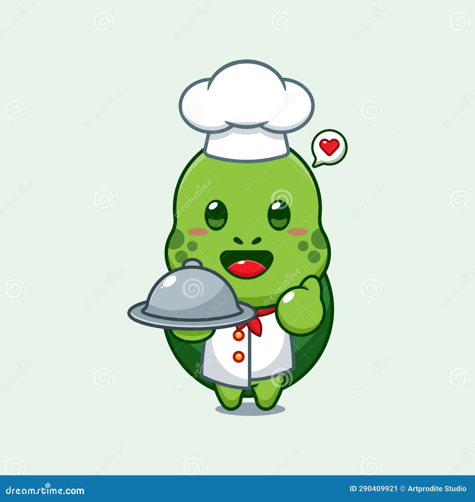 Chef Turtle Cartoon Vector with Dish. Stock Vector - Illustration of ...