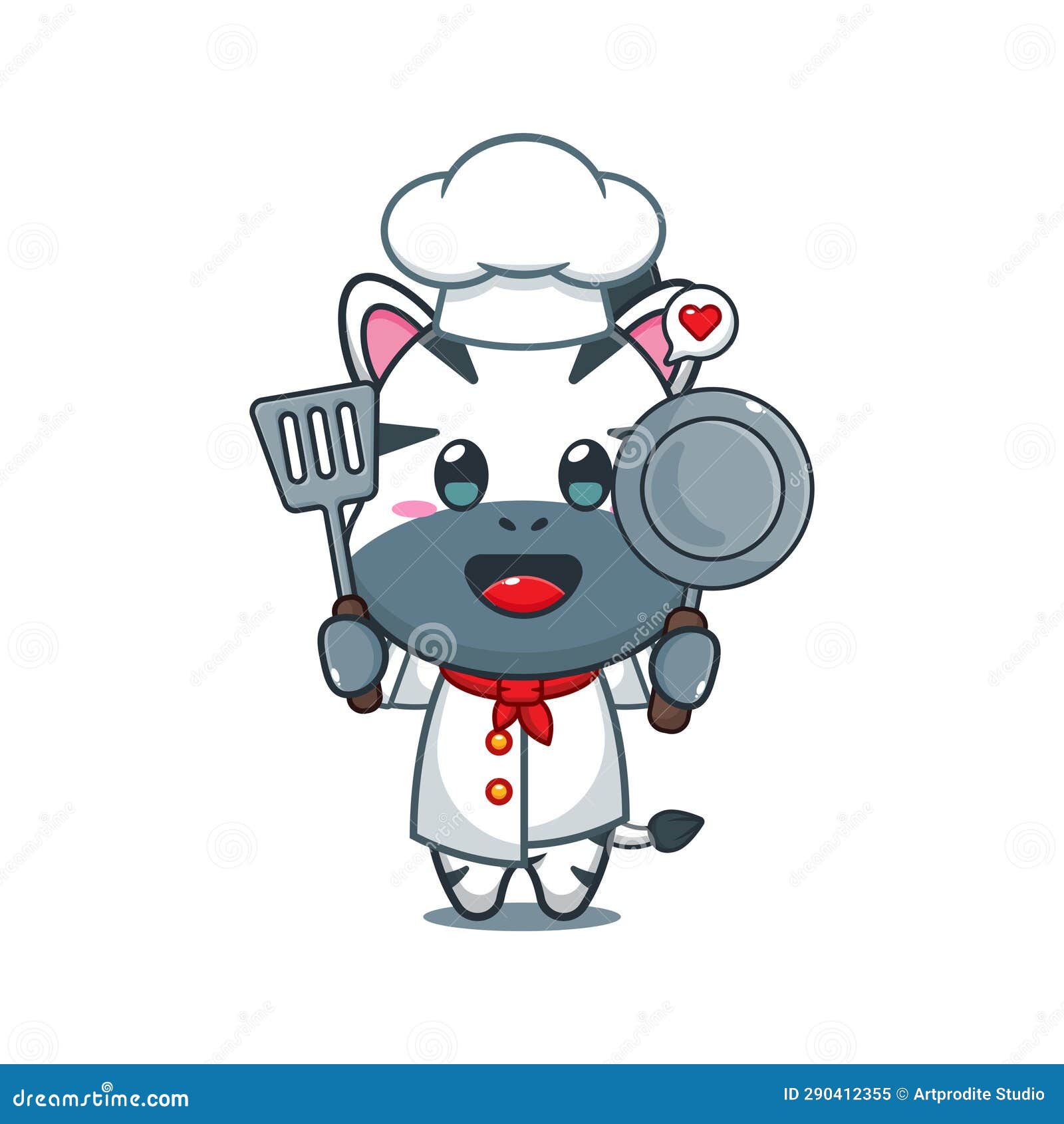 Chef Zebra Cartoon Vector Illustration. Stock Vector - Illustration of ...