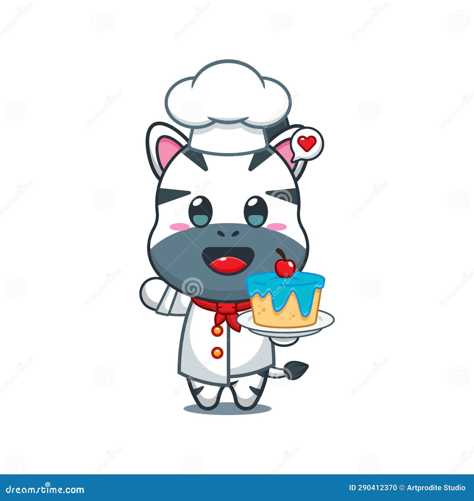 Chef Zebra Cartoon Vector With Dish. | CartoonDealer.com #290412377