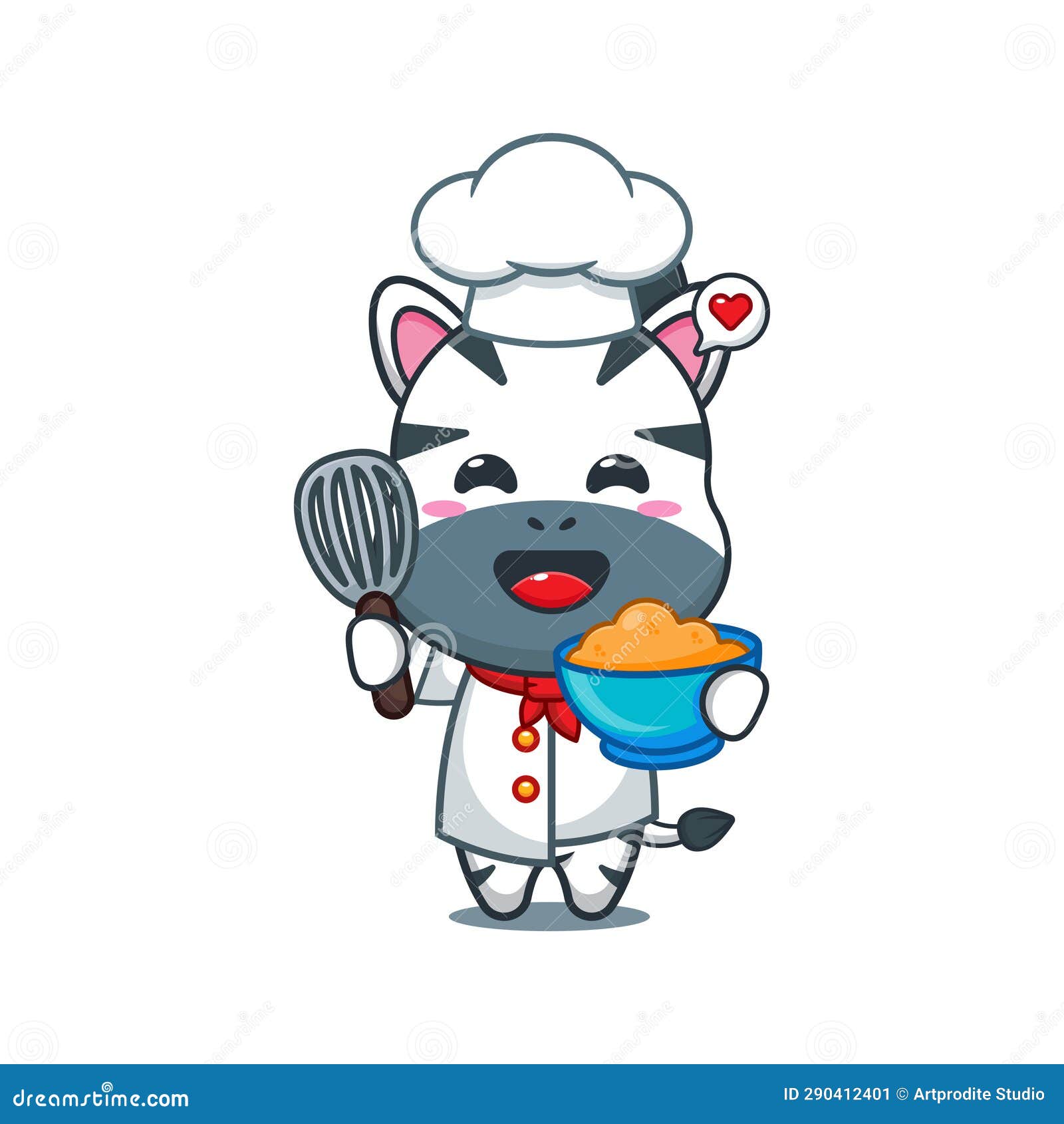 Chef Zebra Cartoon Vector with Cake Dough. Stock Vector - Illustration ...