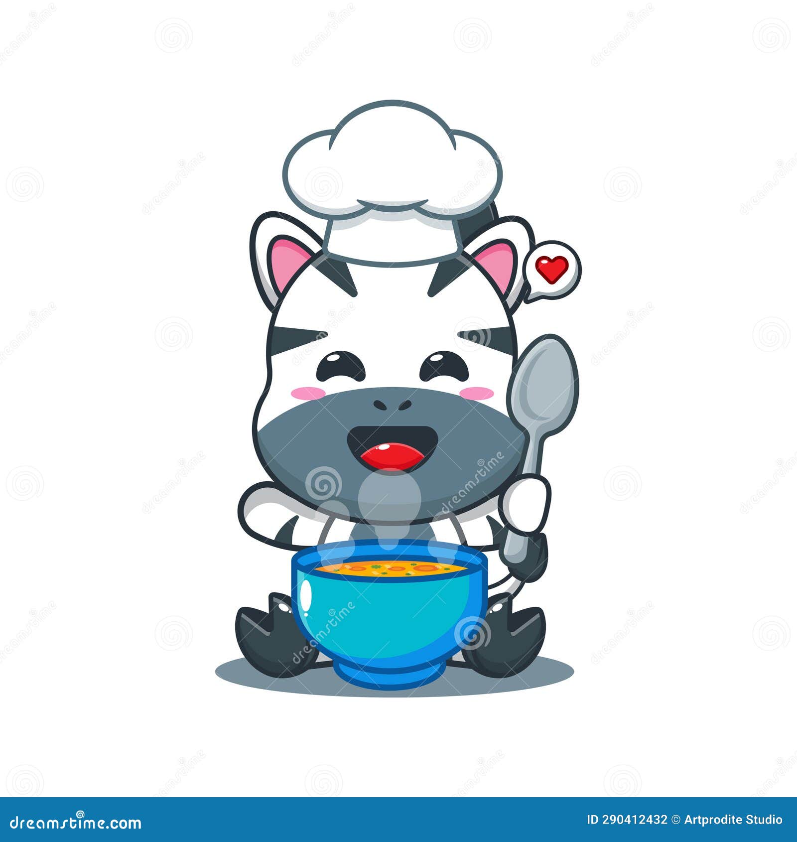 Chef Zebra Cartoon Vector With Dish. | CartoonDealer.com #290412377