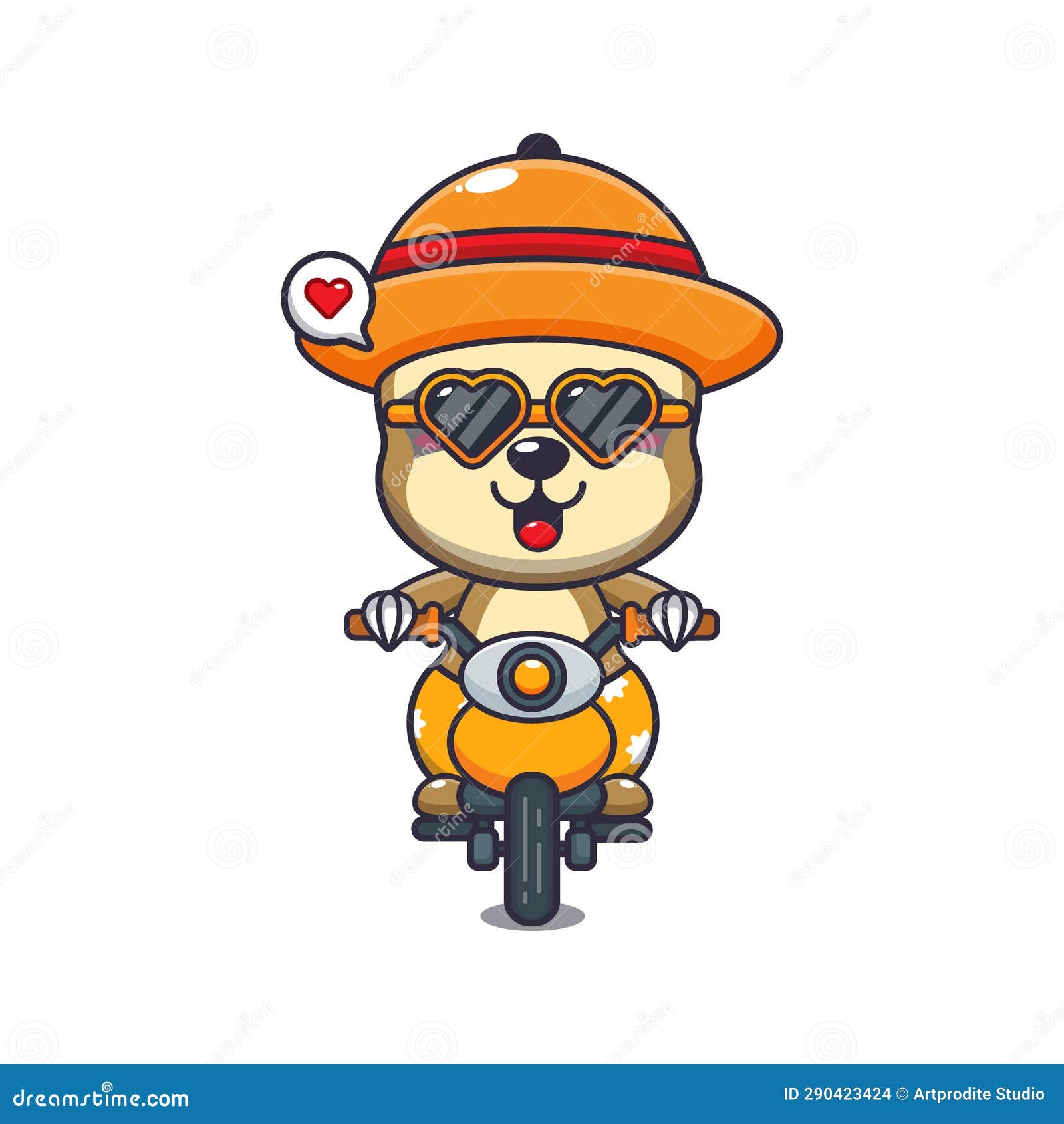 Cool Sloth with Sunglasses Riding a Motorcycle in Summer Day. Stock ...