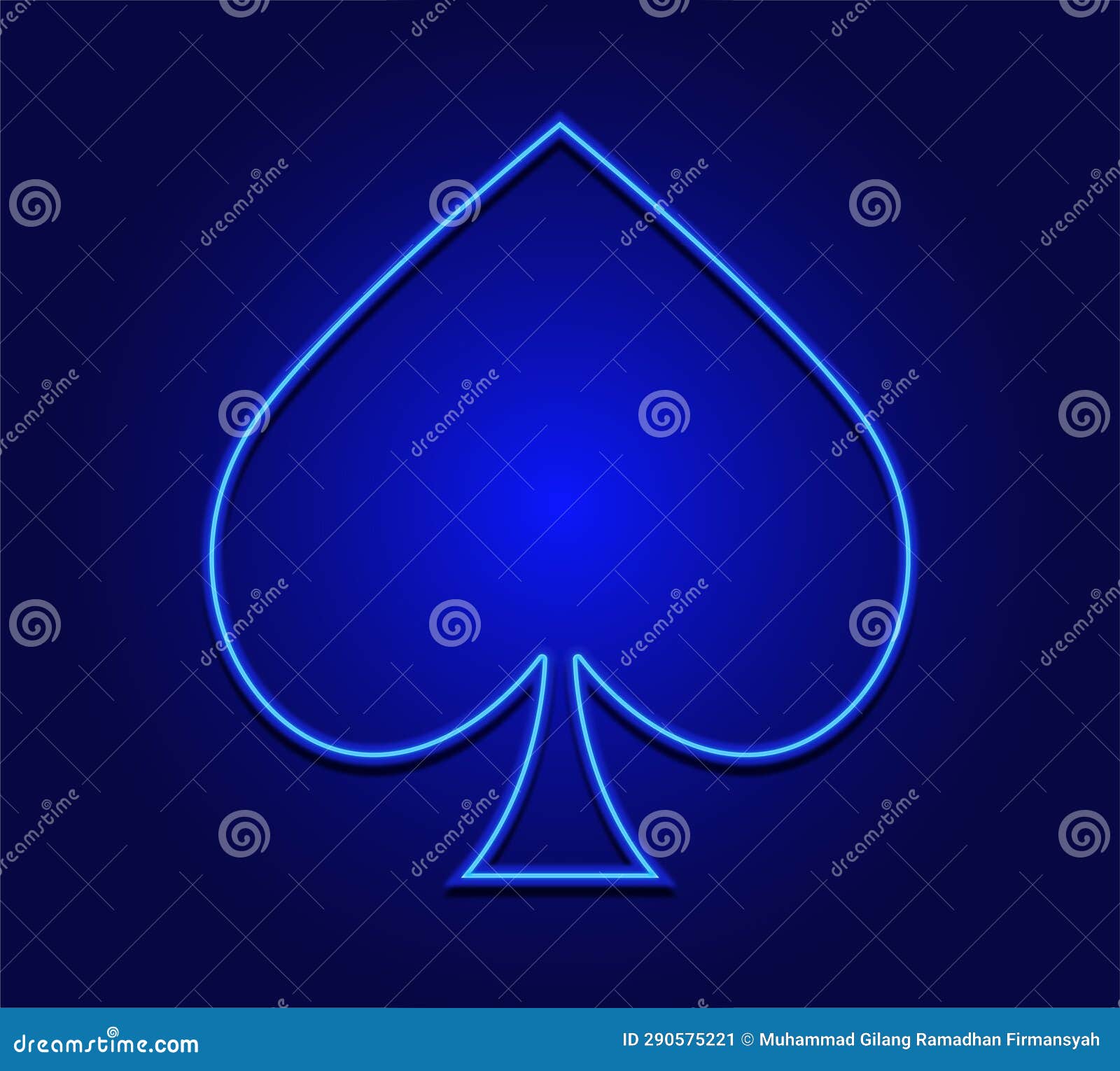 Blue Neon Spades Background Stock Illustration - Illustration of ...