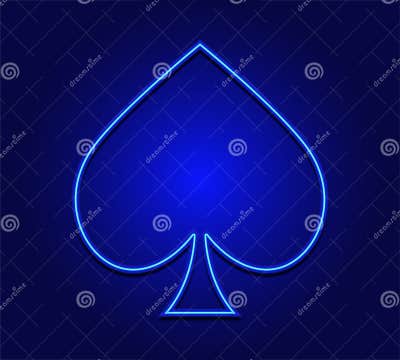 Blue Neon Spades Background Stock Illustration - Illustration of ...