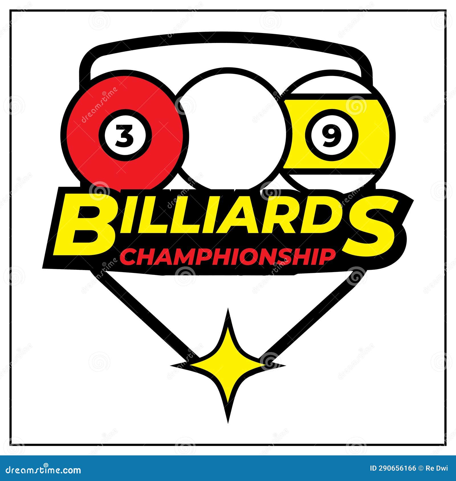 Billiard Championship Logo Emblem Illustration Vector Design Isolate ...