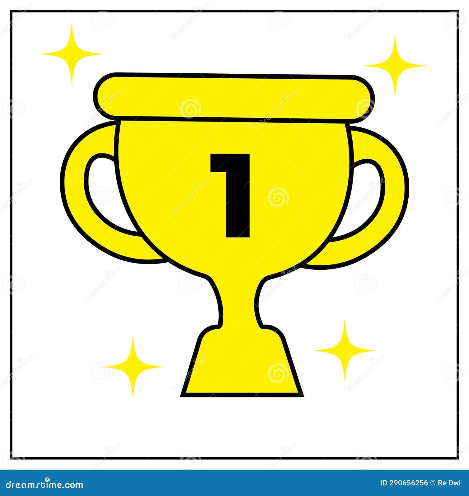 Trophy Vector Design with Number One and Yellow Color Stock Vector ...