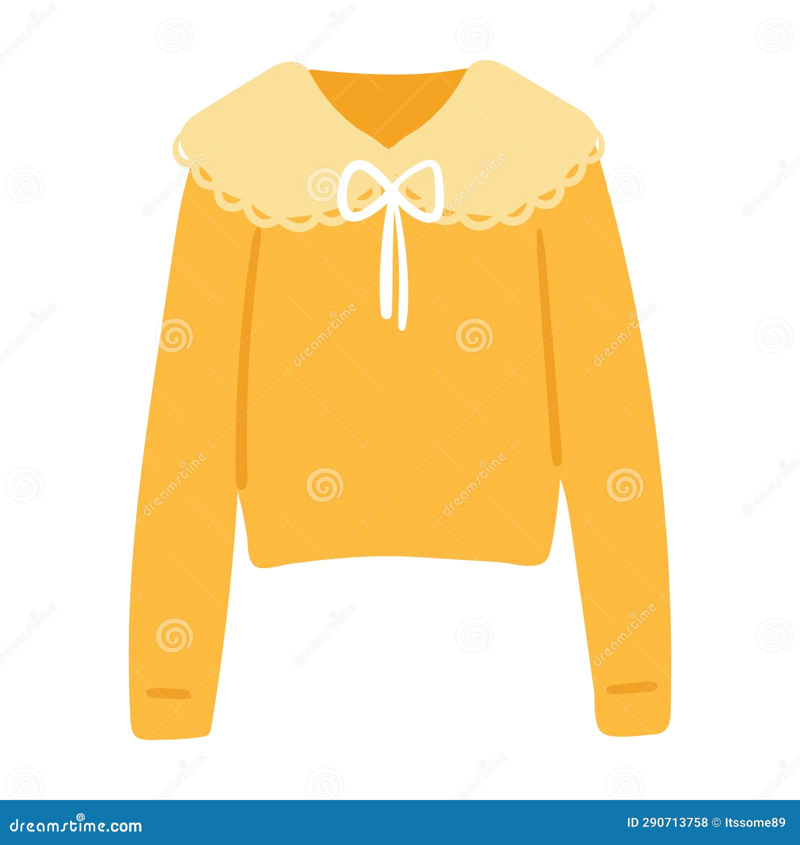 Hand Drawing Cartoon Yellow Sweater Stock Illustration - Illustration ...