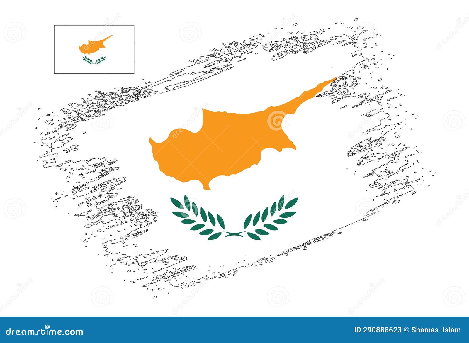 Brush Design Cyprus Flag Vector Stock Illustration - Illustration of ...