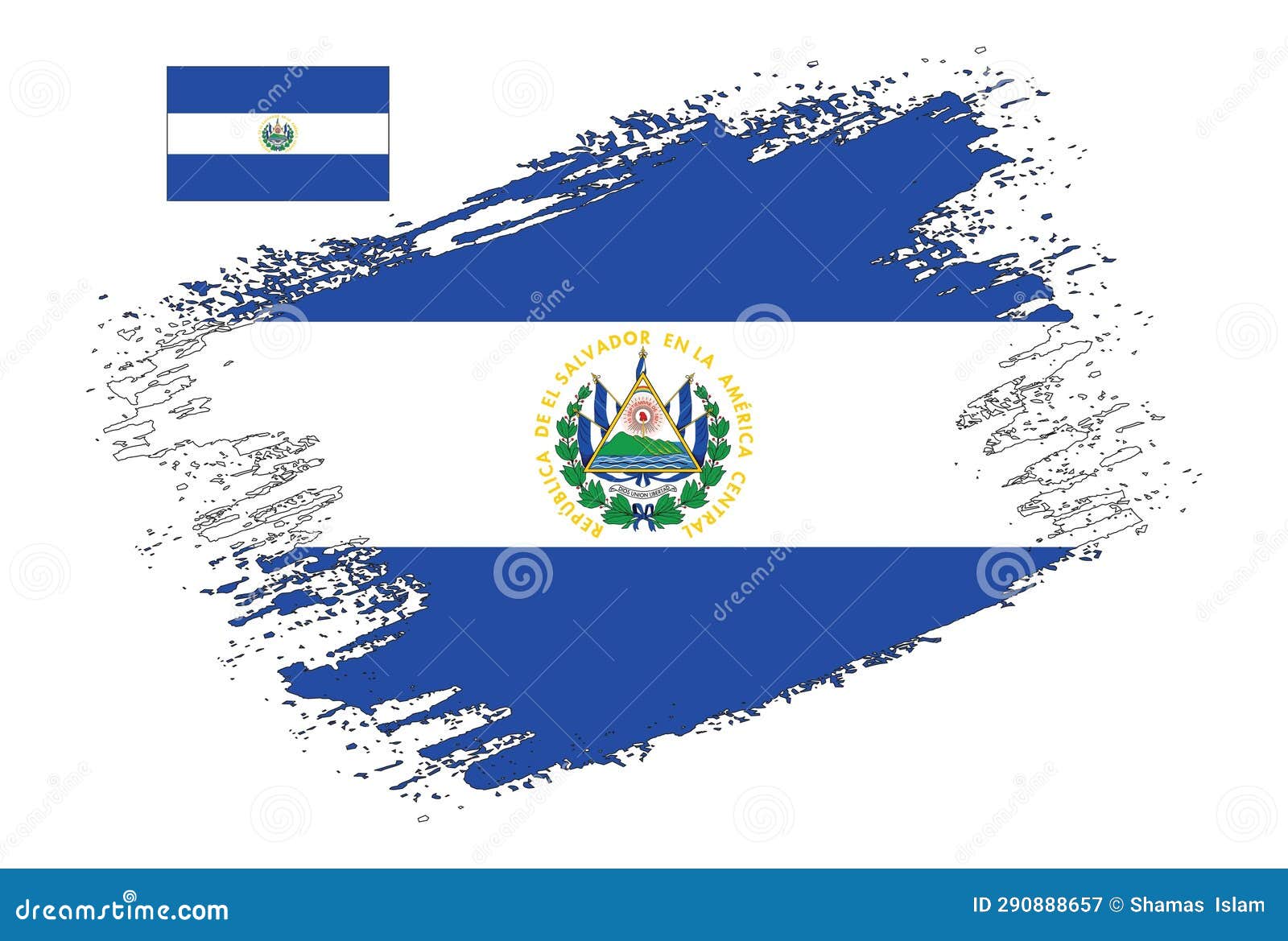 Brush Design EI Salvador Flag Vector Stock Illustration - Illustration ...