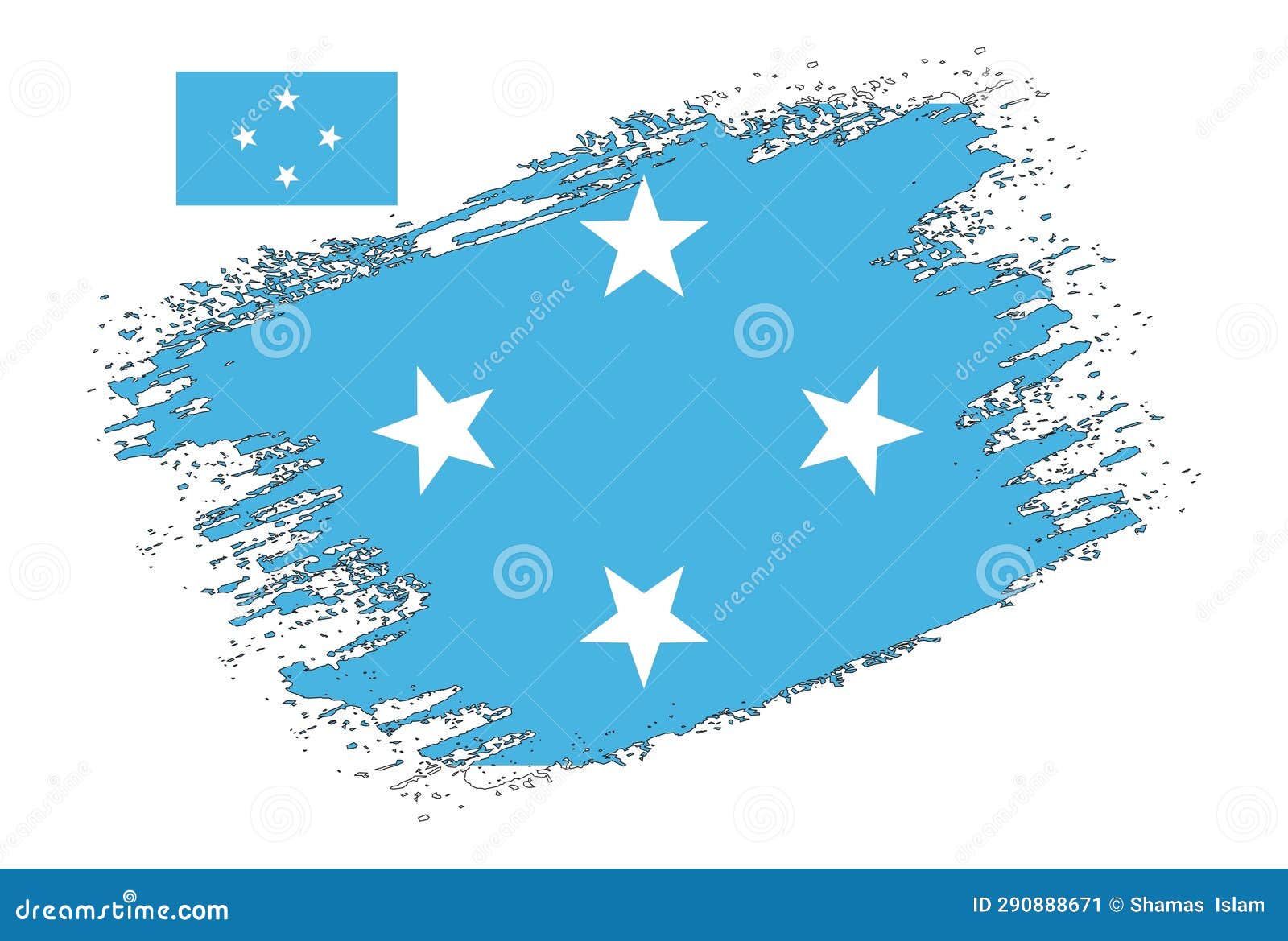 Brush Design Federated States Micronesia Flag Vector Stock Illustration ...