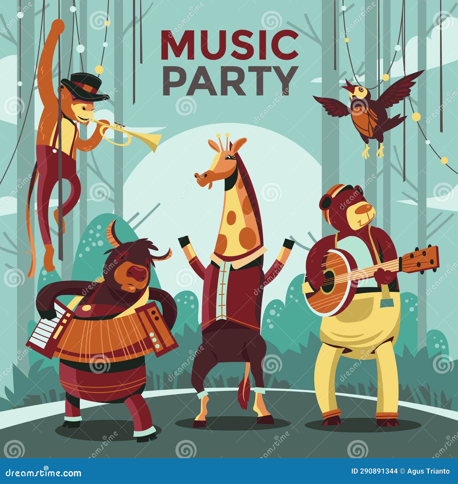 The Music Forest: Trees Made Of Different Musical Instruments Royalty ...