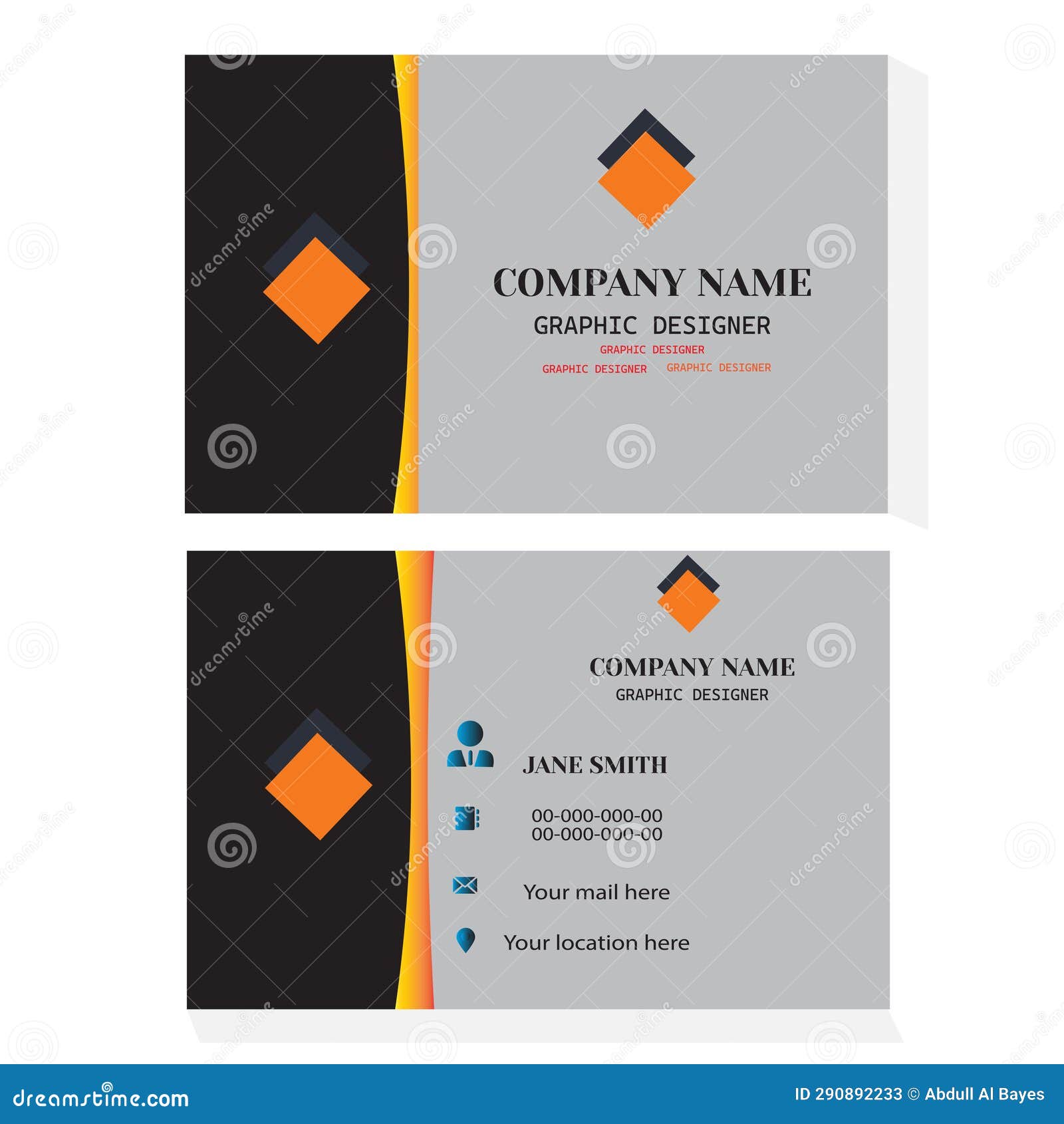 Creative Business Card Using Unick Concaft, Stock Vector - Illustration ...