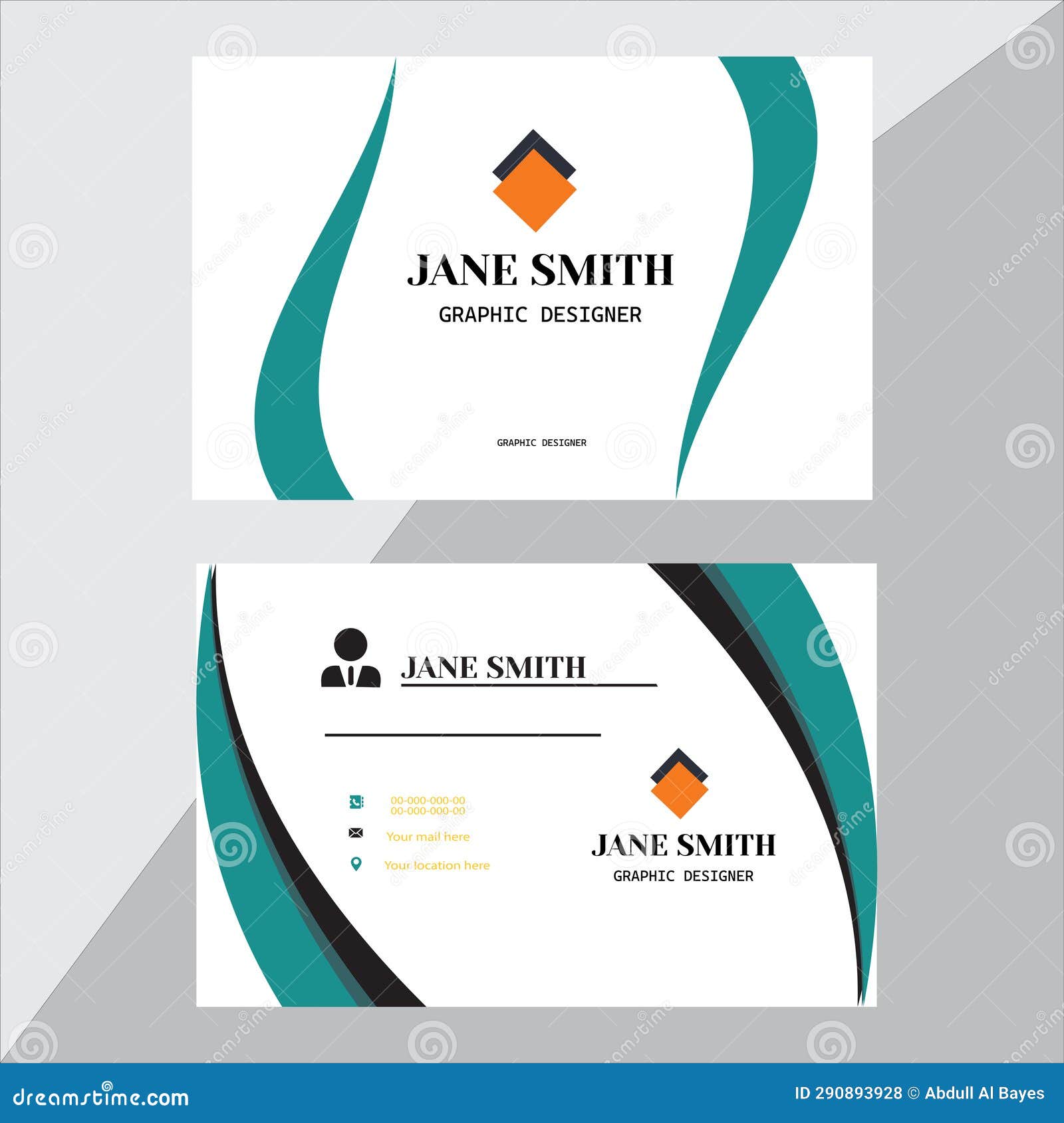 Creative Business Card Using Colour and Adobe Illuatrator. Stock ...