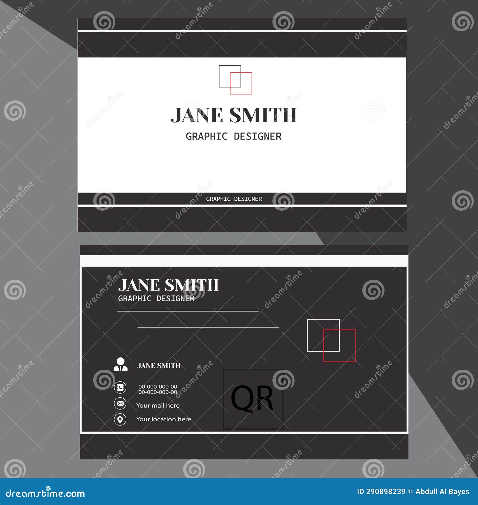 Using Adobe Illustrator Mack Up for Business Card Creative.. Stock ...