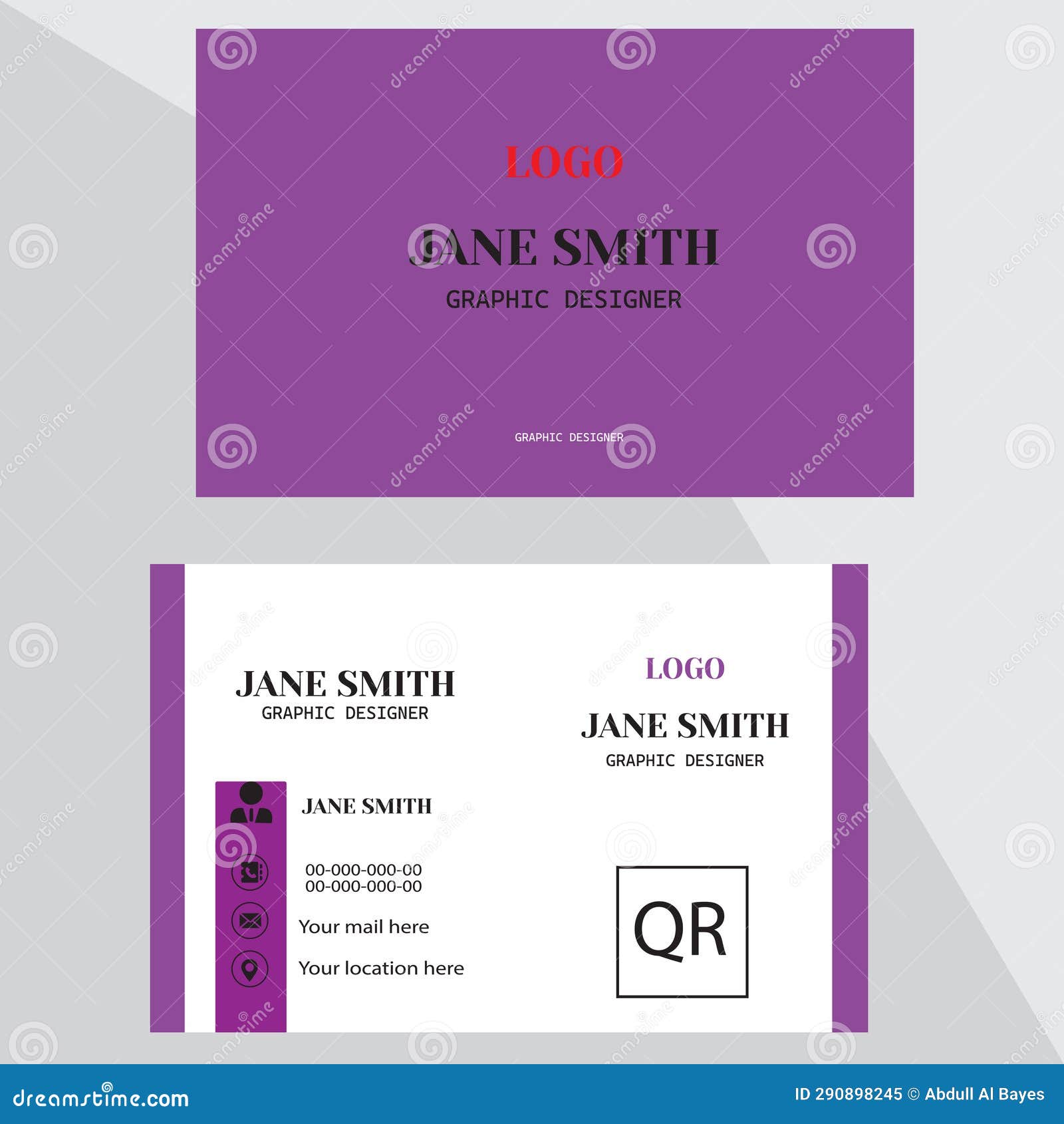Using Adobe Illustrator Mack Up for Business Card Creative. Stock ...