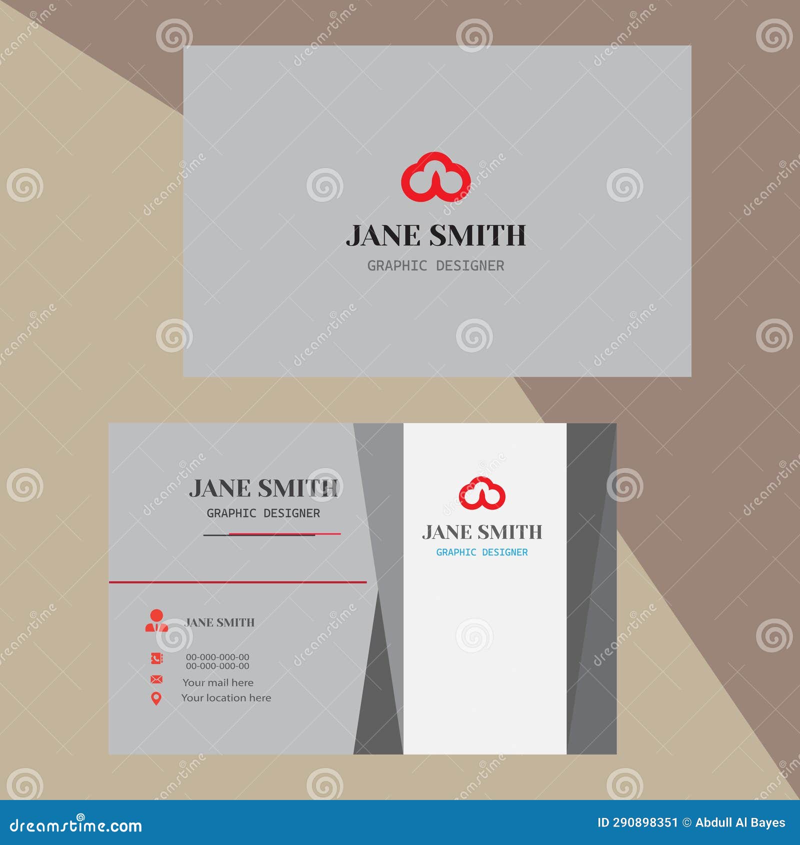 Using Adobe Illustrator Mack Up for Business Card Creative. Stock ...