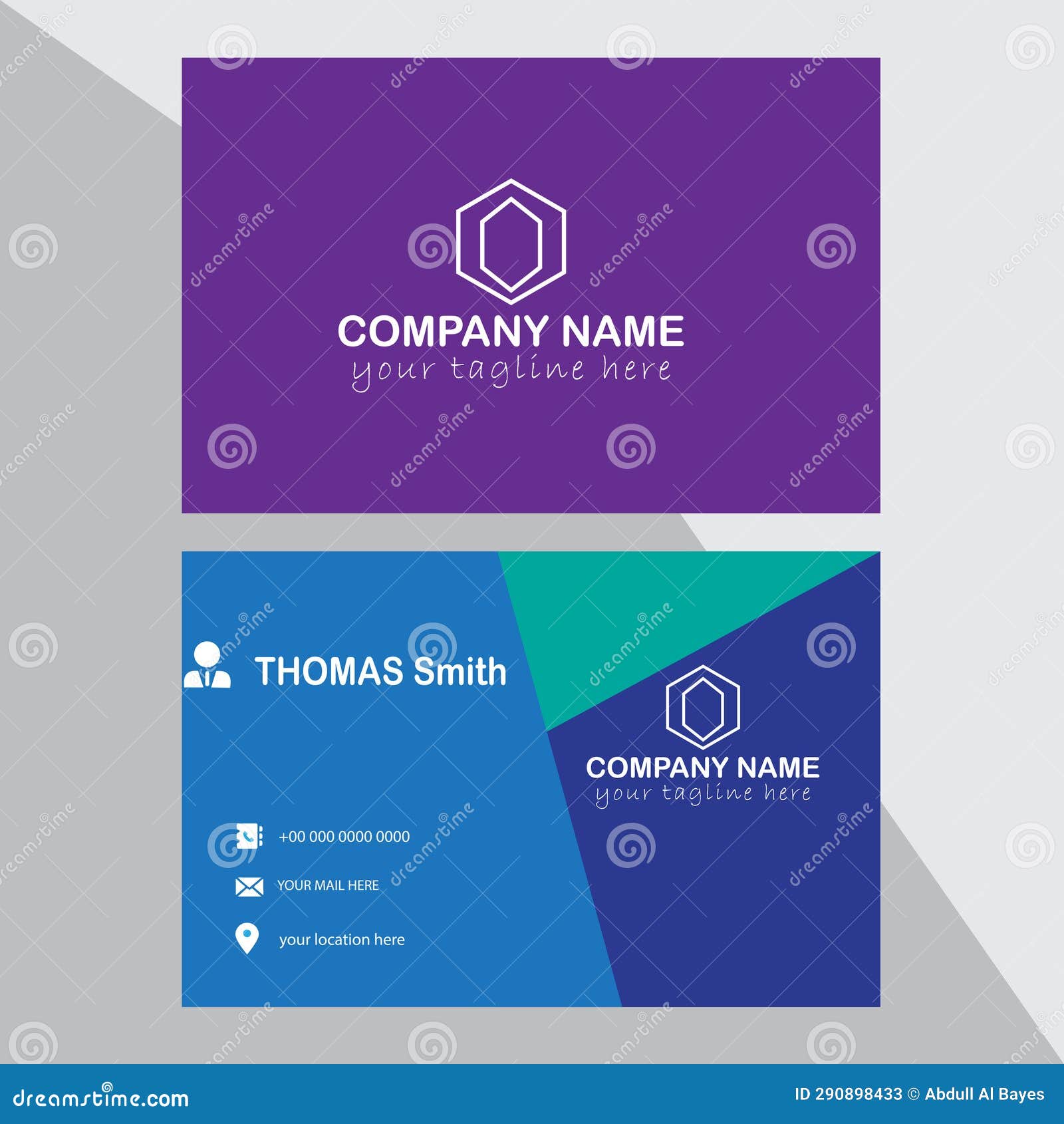 Using Adobe Illustrator Mack Up for Business Card Creative. Stock ...