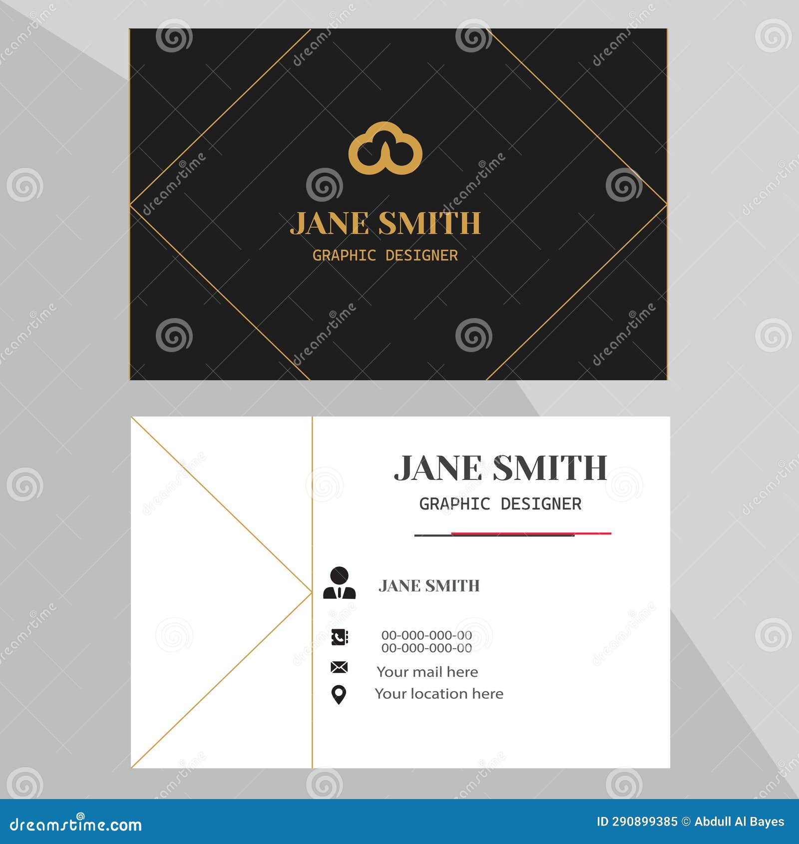 Creative Business Card Using Adobe Illustrator and Colour. Stock Vector ...