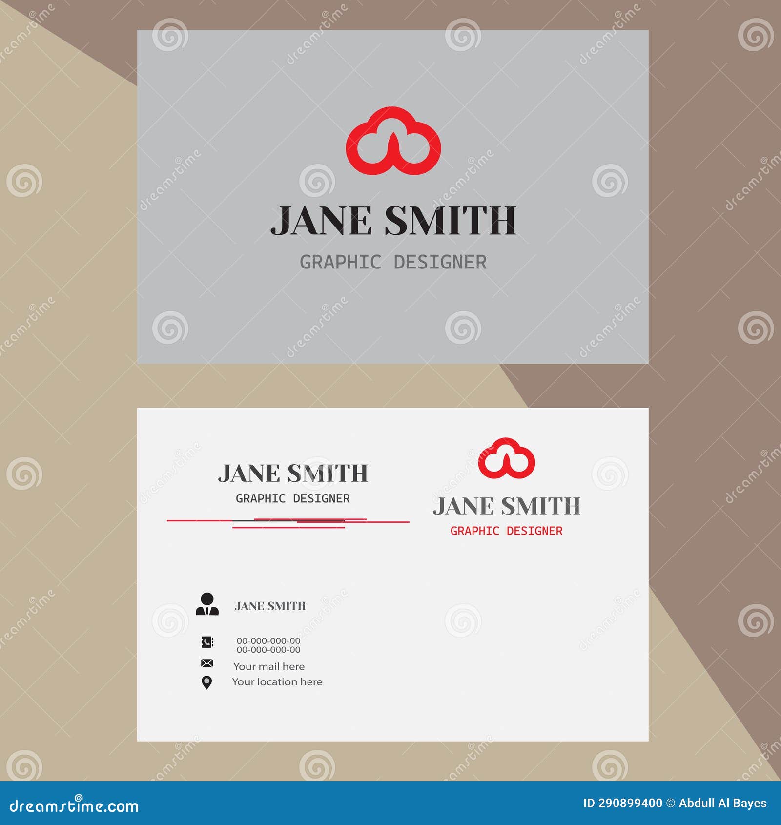 Using Adobe Illustrator Mack Up For Business Card Creative. Cartoon ...