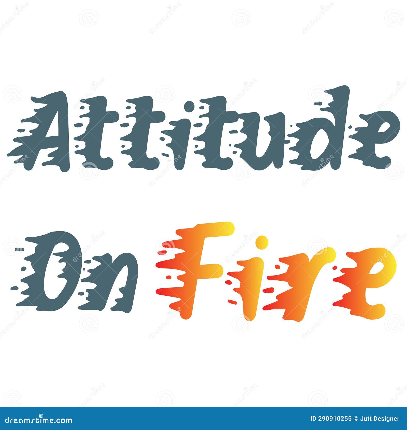 Attitude on Fire a T-shirt Print Design Stock Illustration ...