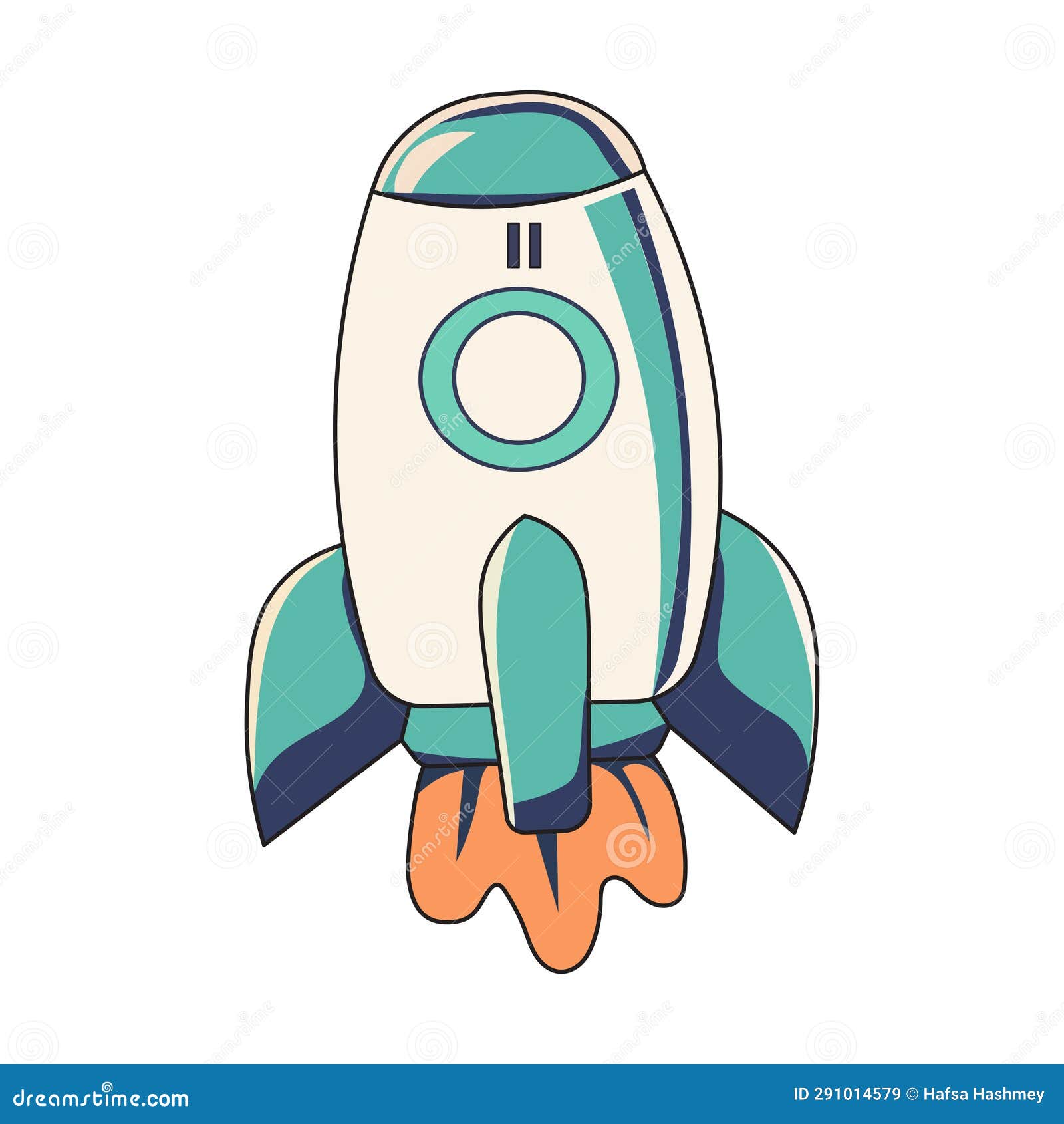 Kawaii Cartoon Rocket in Space Stock Illustration - Illustration of ...