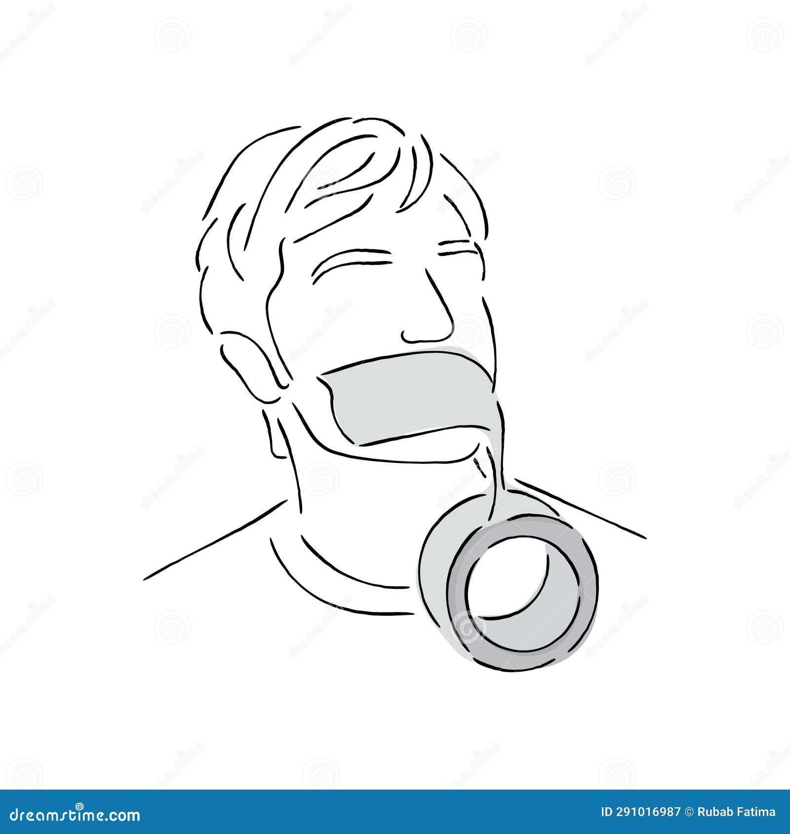 Man With Taped Mouth Cartoon Vector | CartoonDealer.com #73903197
