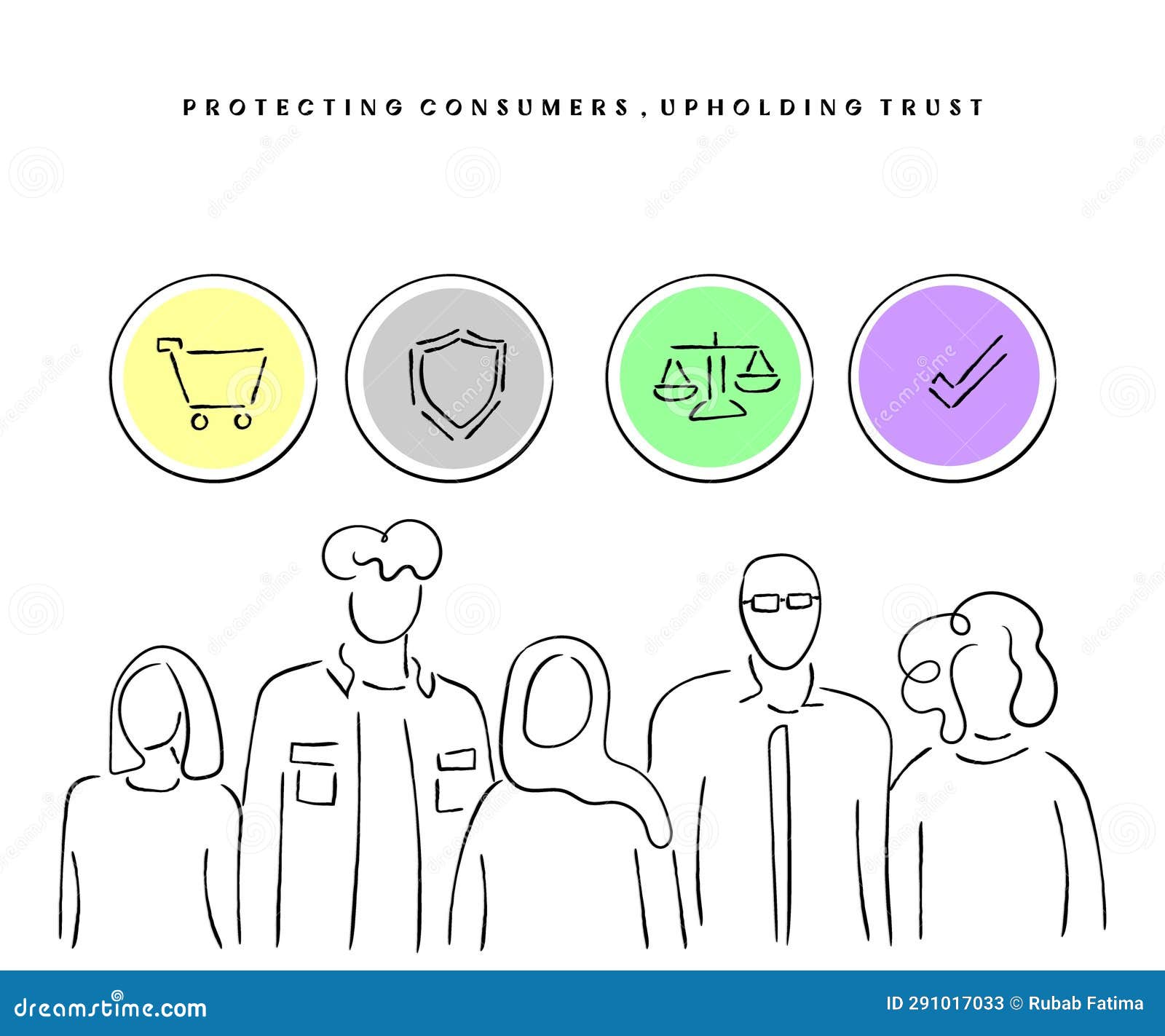 Consumer rights awareness stock vector. Illustration of market - 291017033