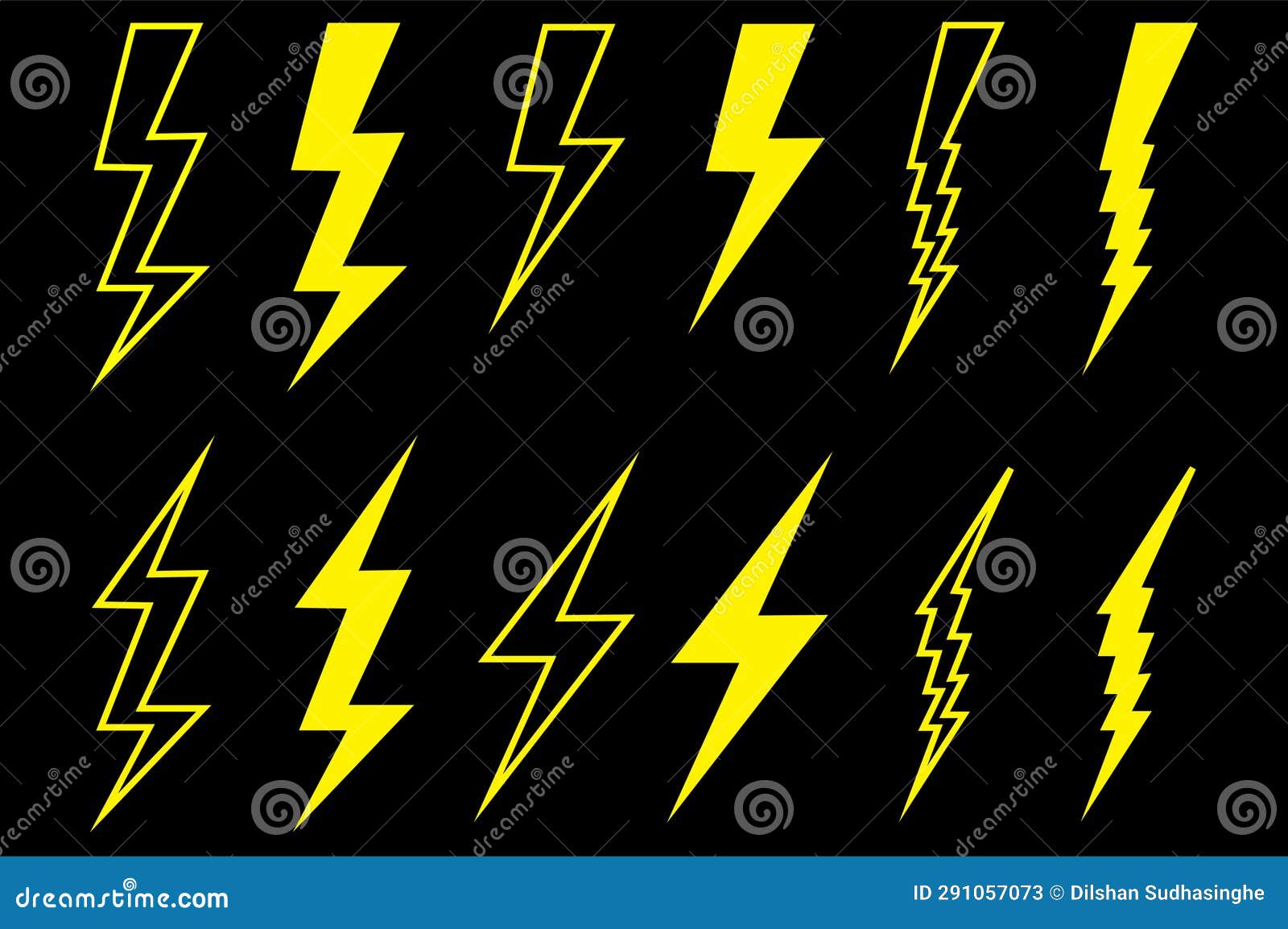 Lightning Modern Flat Style Vector Illustration. Stock Vector ...