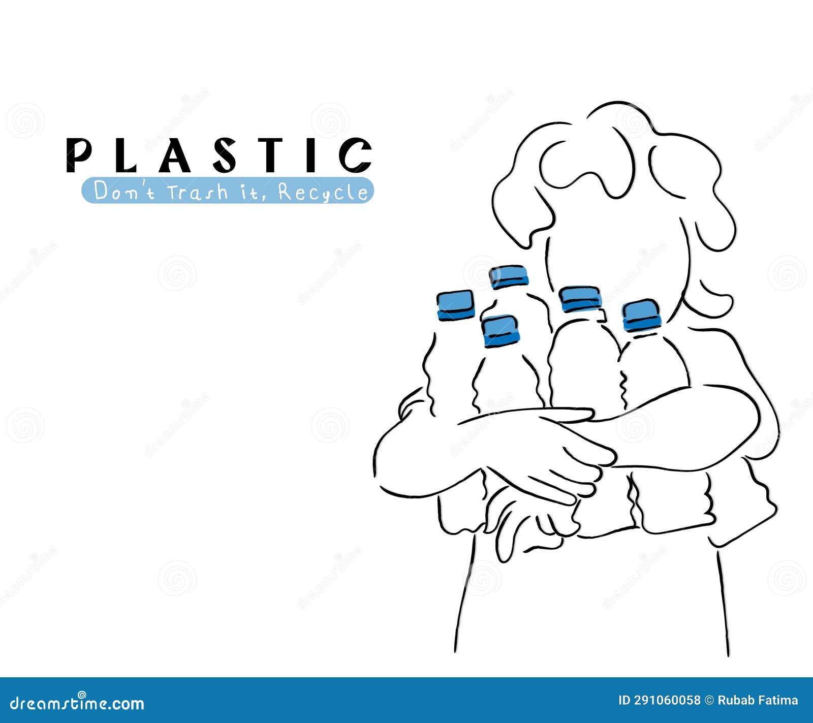 Reduce , Recycle and Reuse stock illustration. Illustration of bottles ...