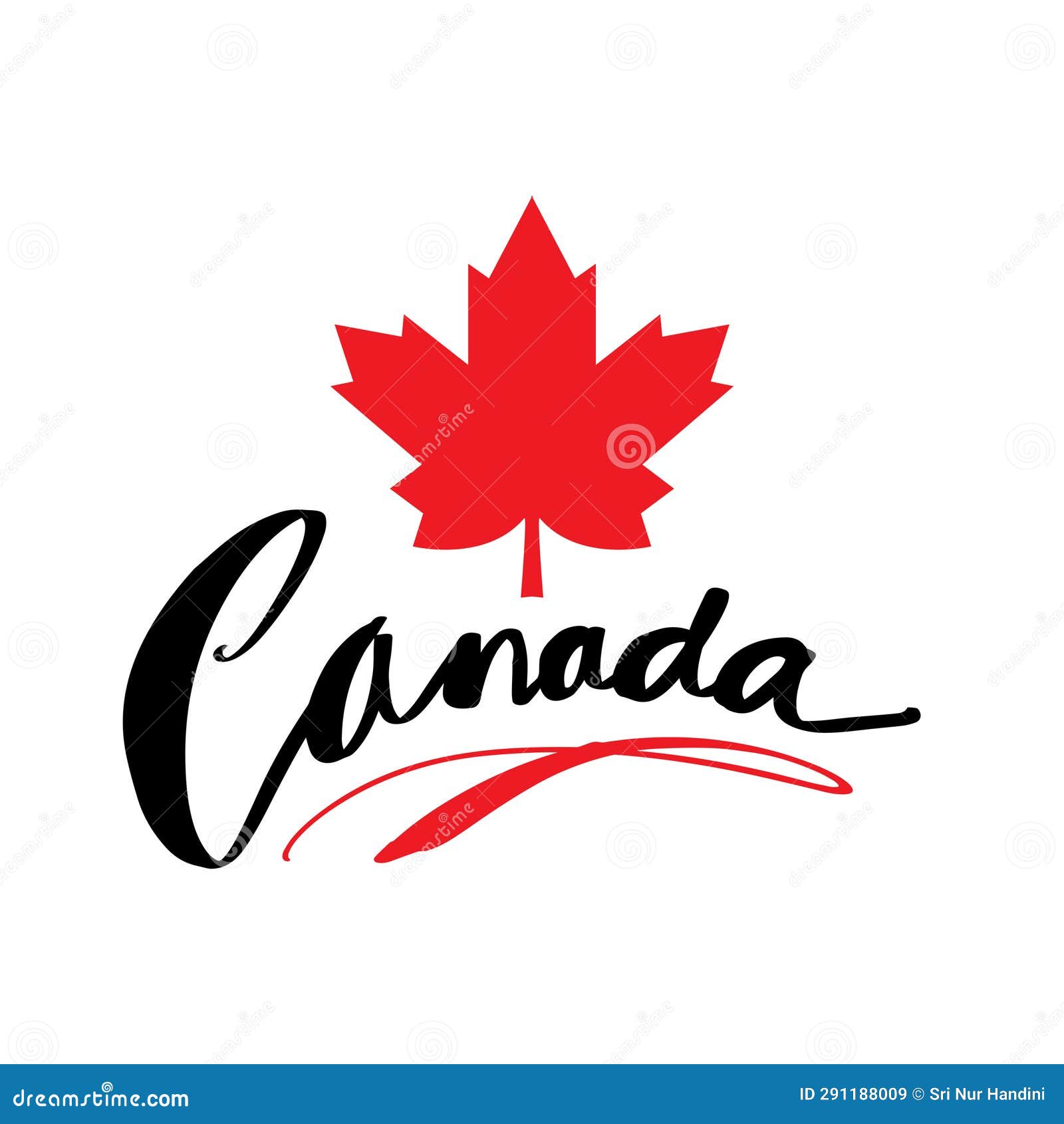 Canada Map Lettering In Red Color. Canada Map Typography States Cartoon ...