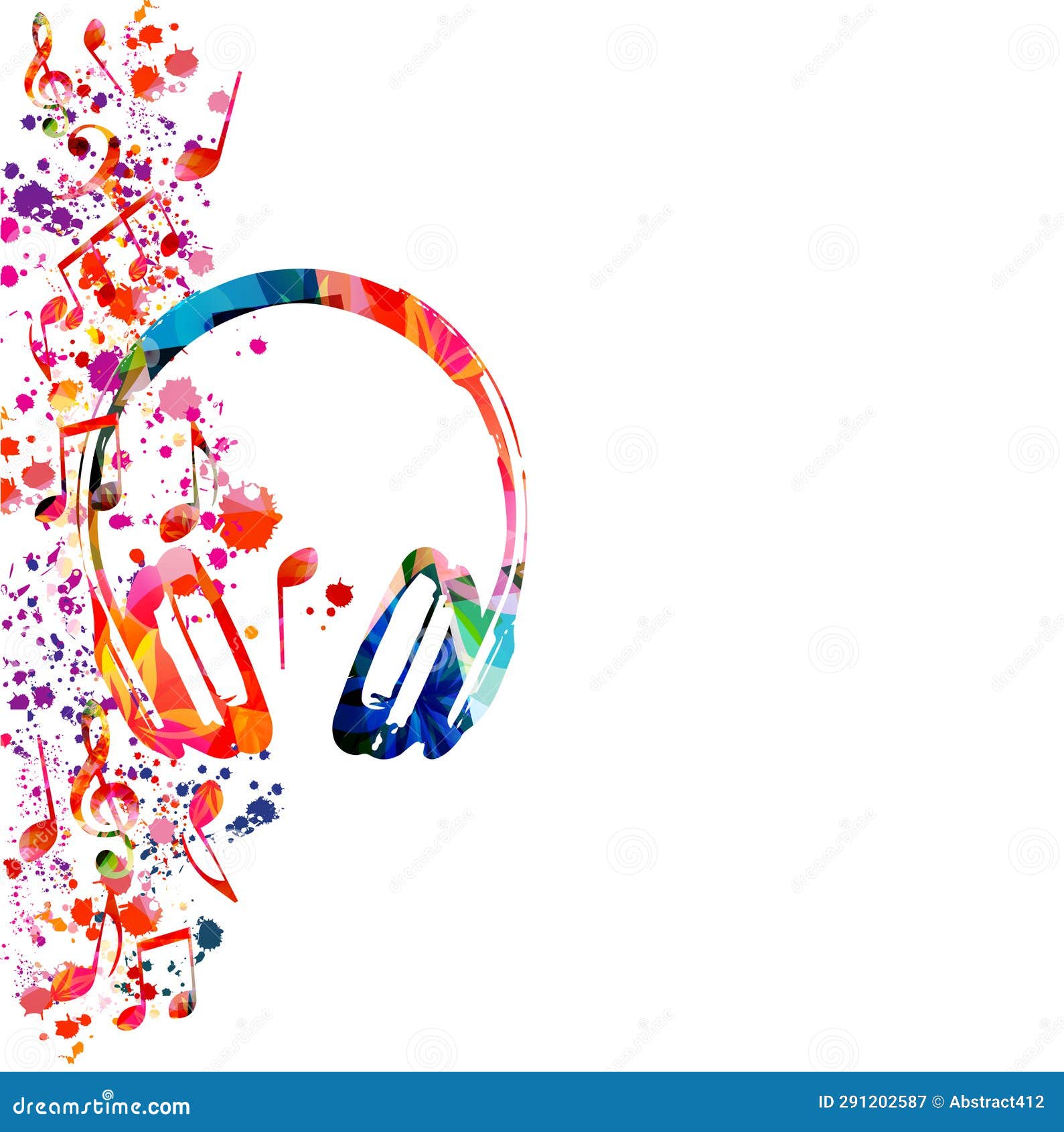 Colorful Creative Headphones Isolated Stock Vector - Illustration of ...