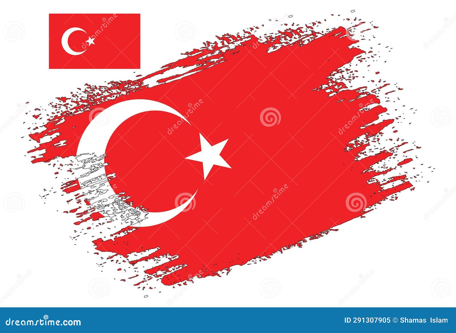 Brush Design Turkey Flag Vector Stock Vector - Illustration of travel ...
