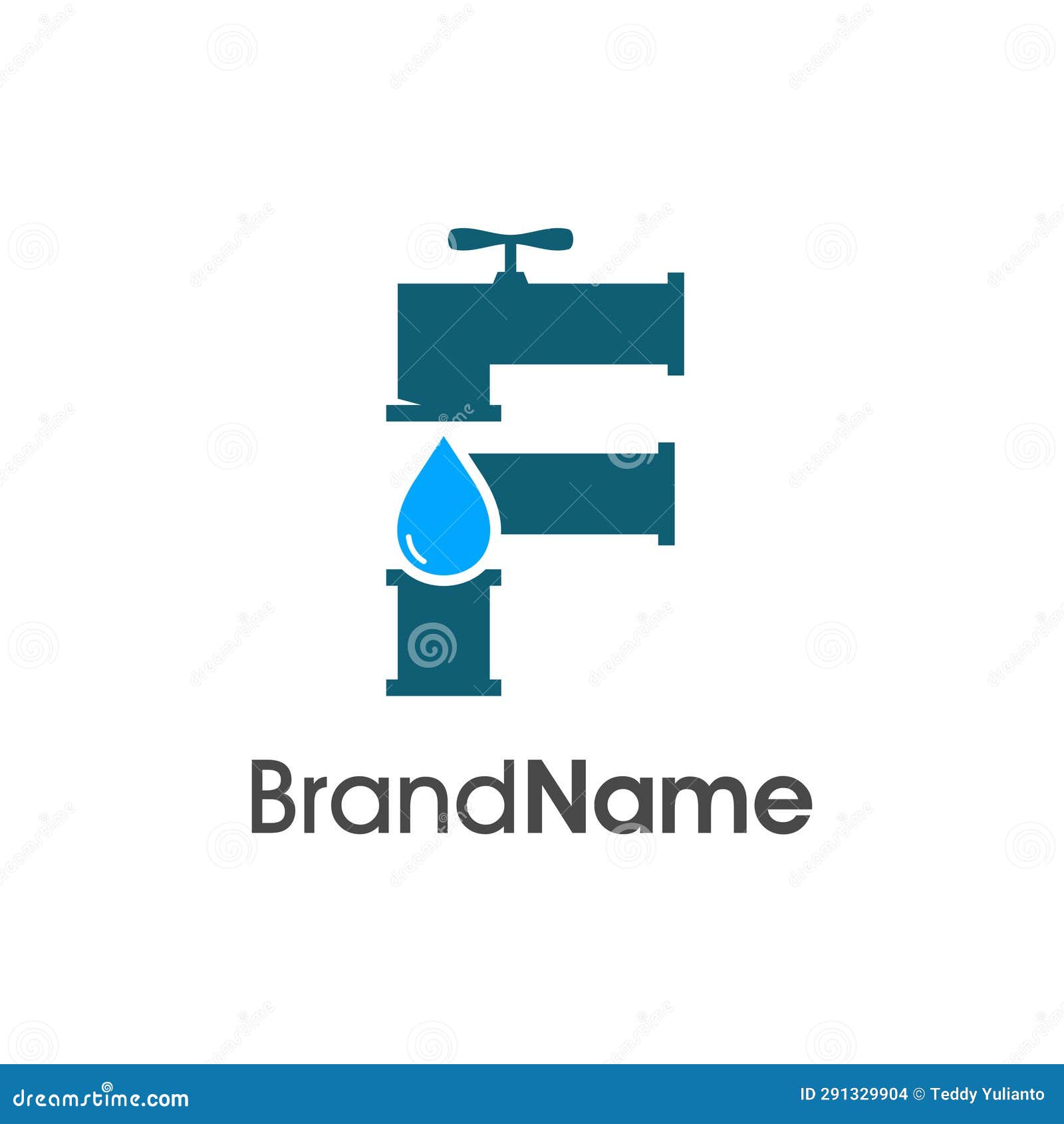 Initial F Pipe and Water Logo Stock Illustration - Illustration of ...