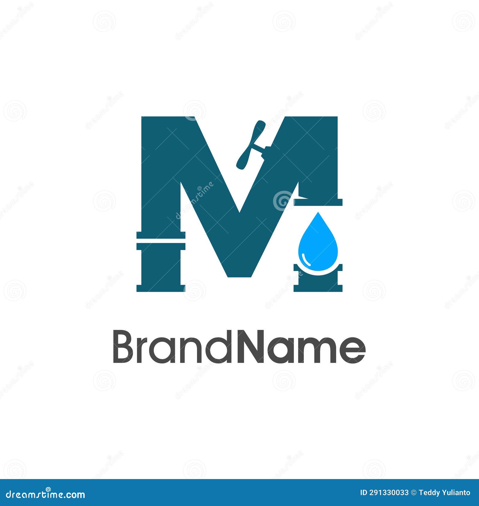 Initial M Pipe and Water Logo Stock Vector - Illustration of icon ...