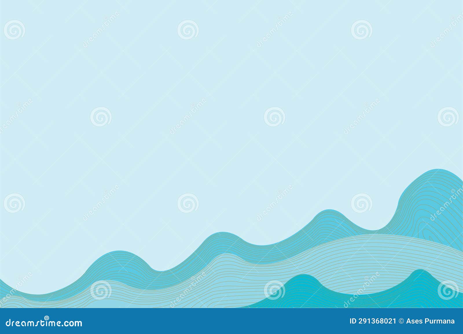 Surface Ocean of Vector. Set 6 Stock Illustration - Illustration of ...