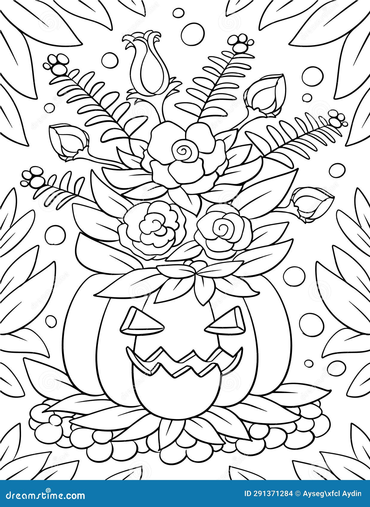 Halloween Coloring Page, Adult Coloring Page, Halloween Activity Stock ...