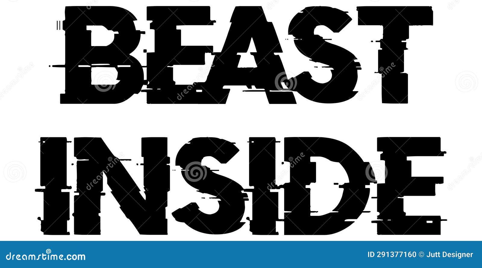 Beast Inside a T-shirt Print Design Stock Illustration - Illustration ...