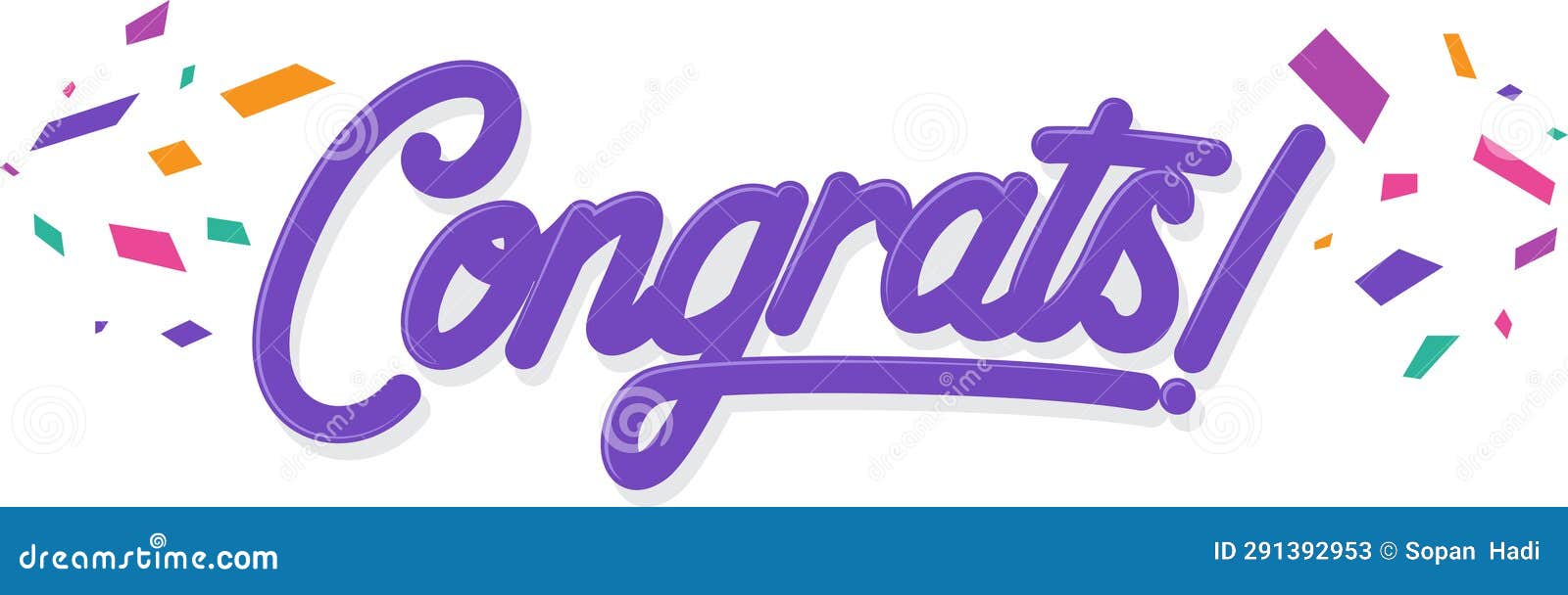 Congrats Lettering Text, with Colorful Confetti Stock Illustration ...